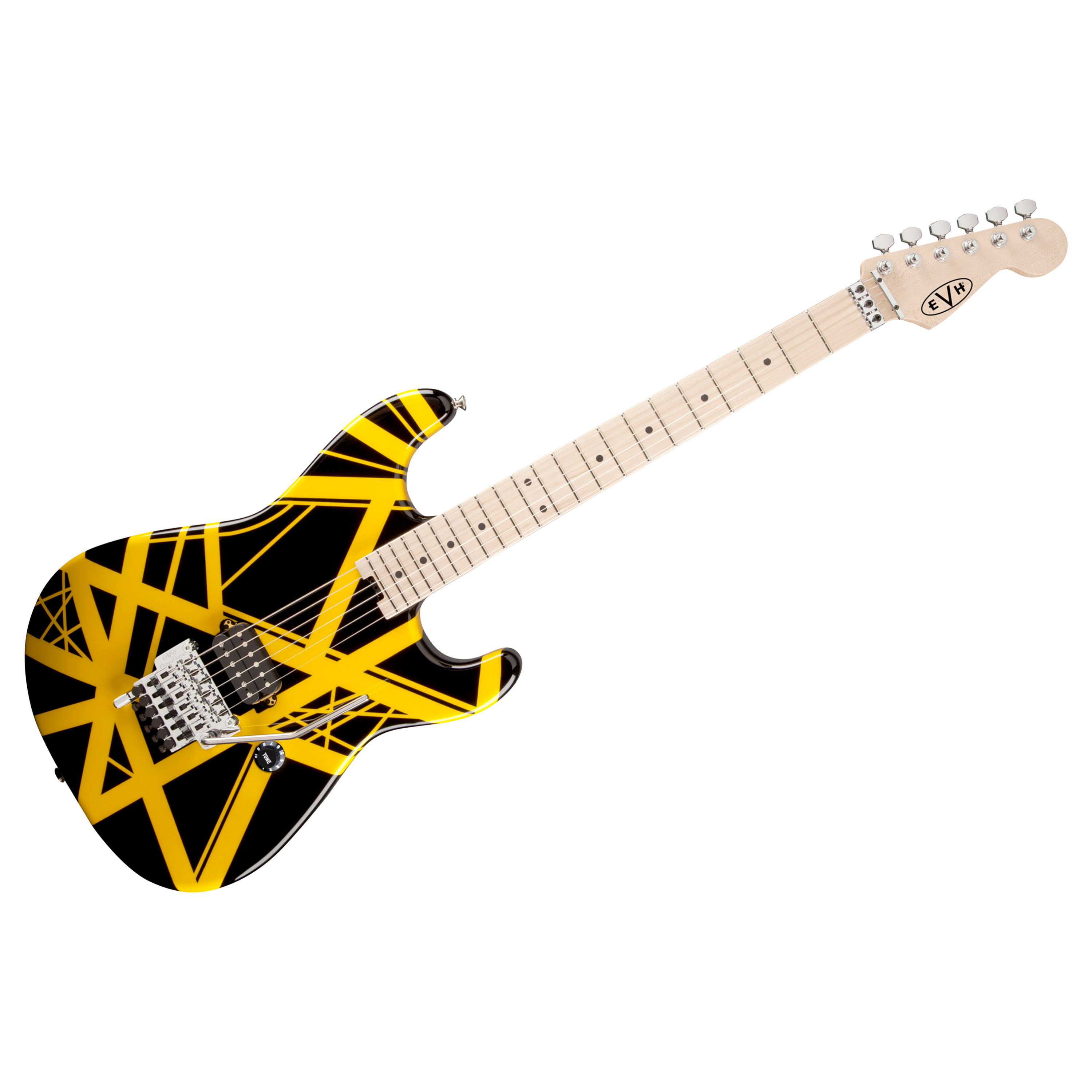 EVH Striped Series Black with Yellow Stripes - Guitare métal / moderne ...
