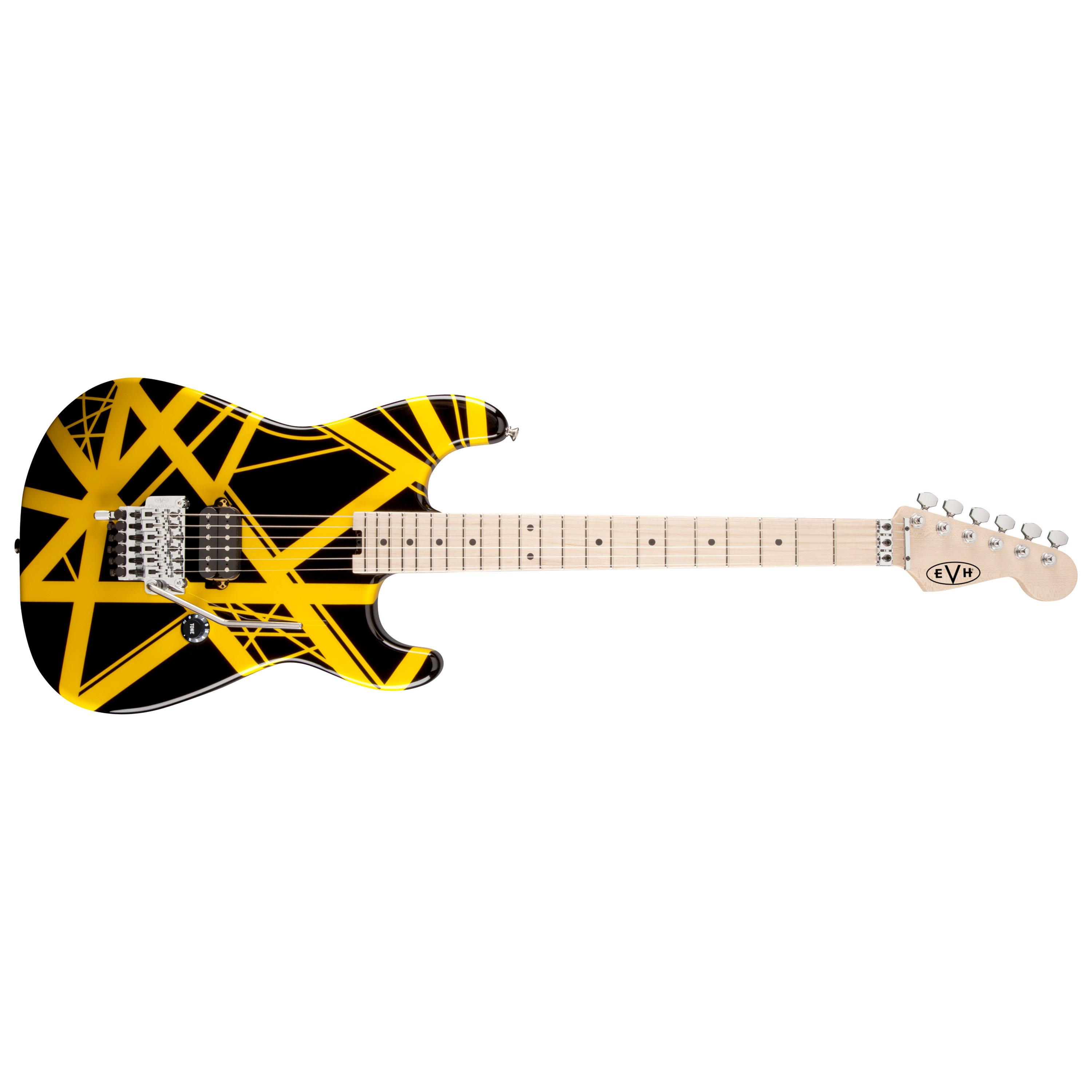 EVH Striped Series Black with Yellow Stripes - Guitare métal / moderne ...