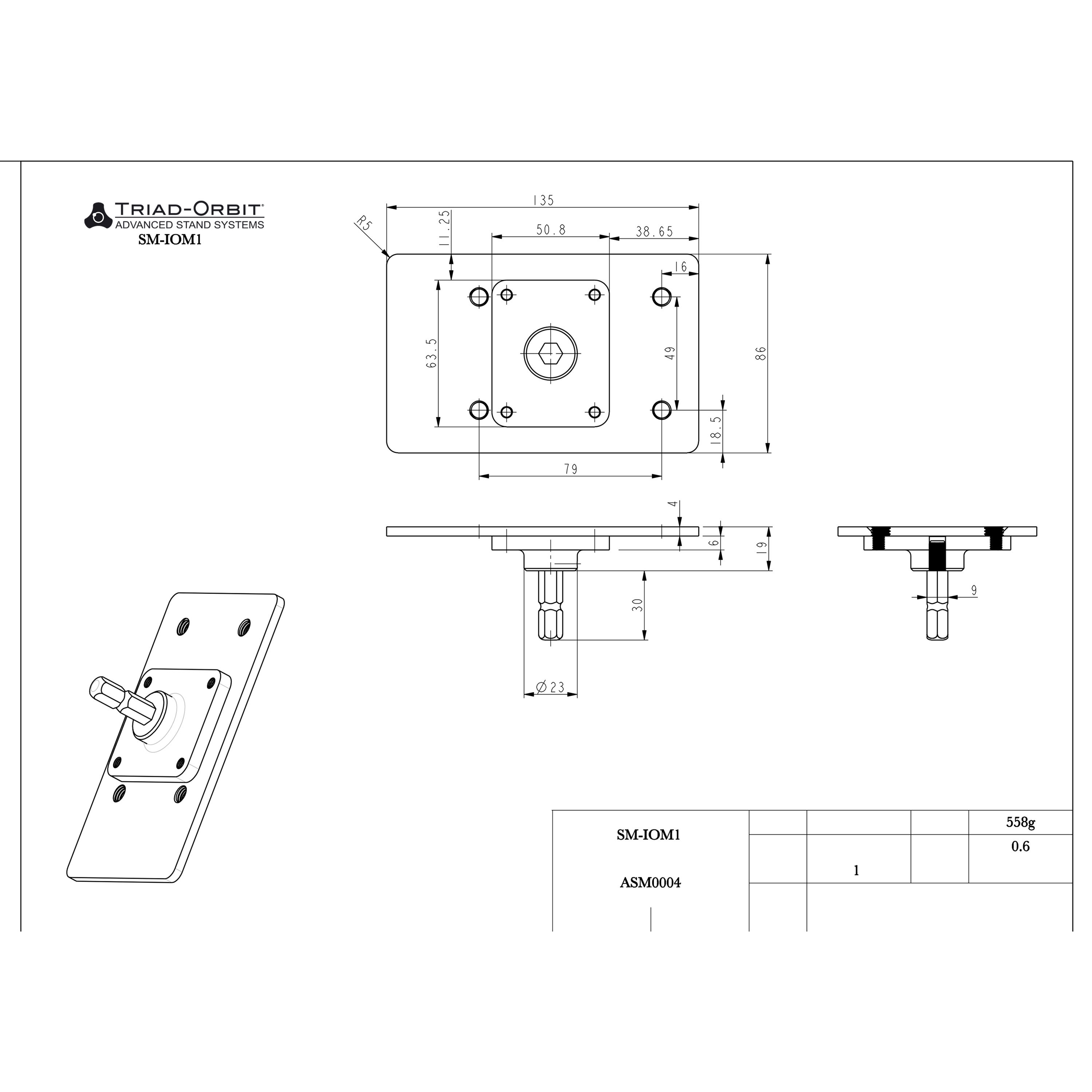 Triad-Orbit SM-IOM1 Speaker Mounting Plate for IO Applications ...