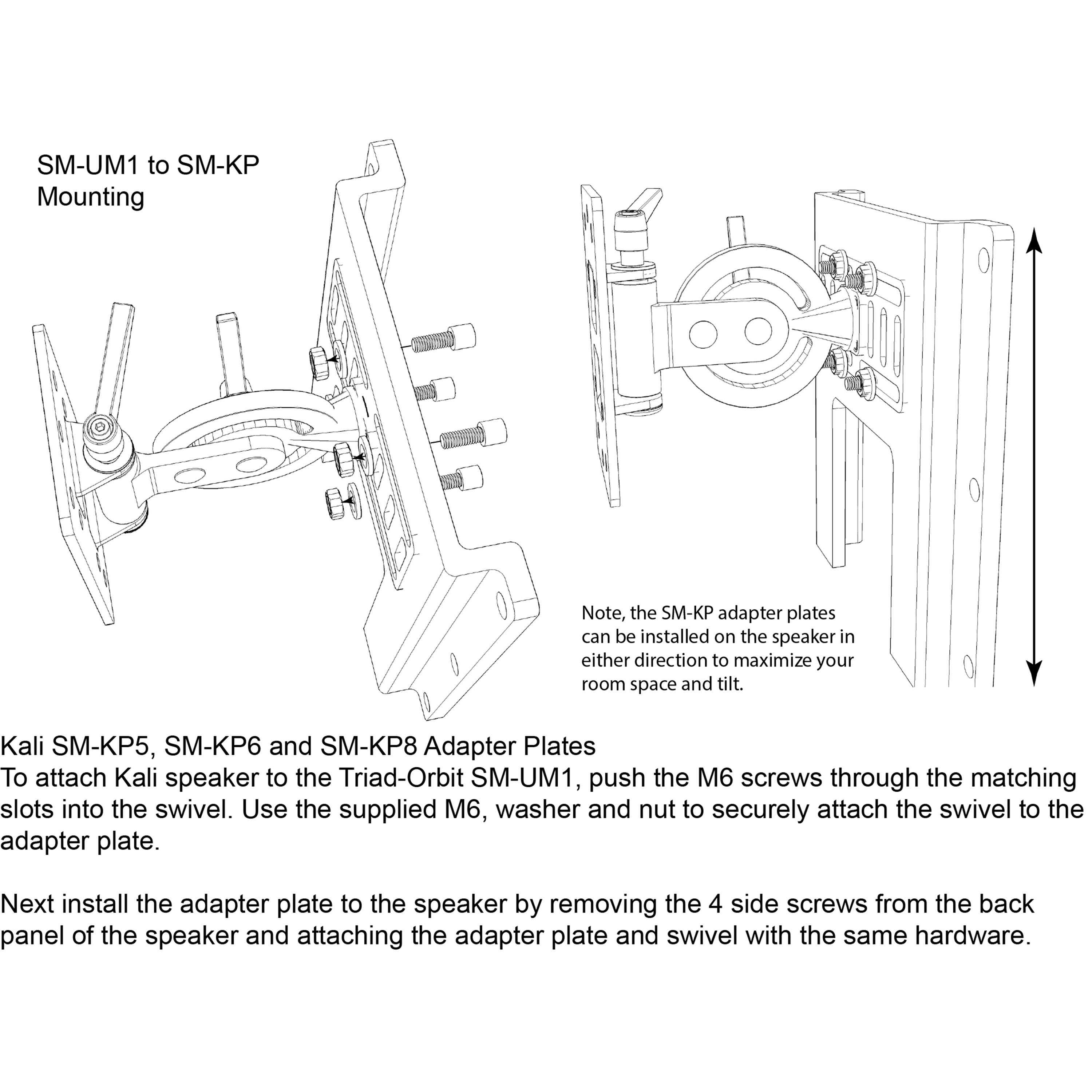 Triad-Orbit SM-KP5 Speaker Mounting Adapter Plate for Kali Audio IN-5 ...