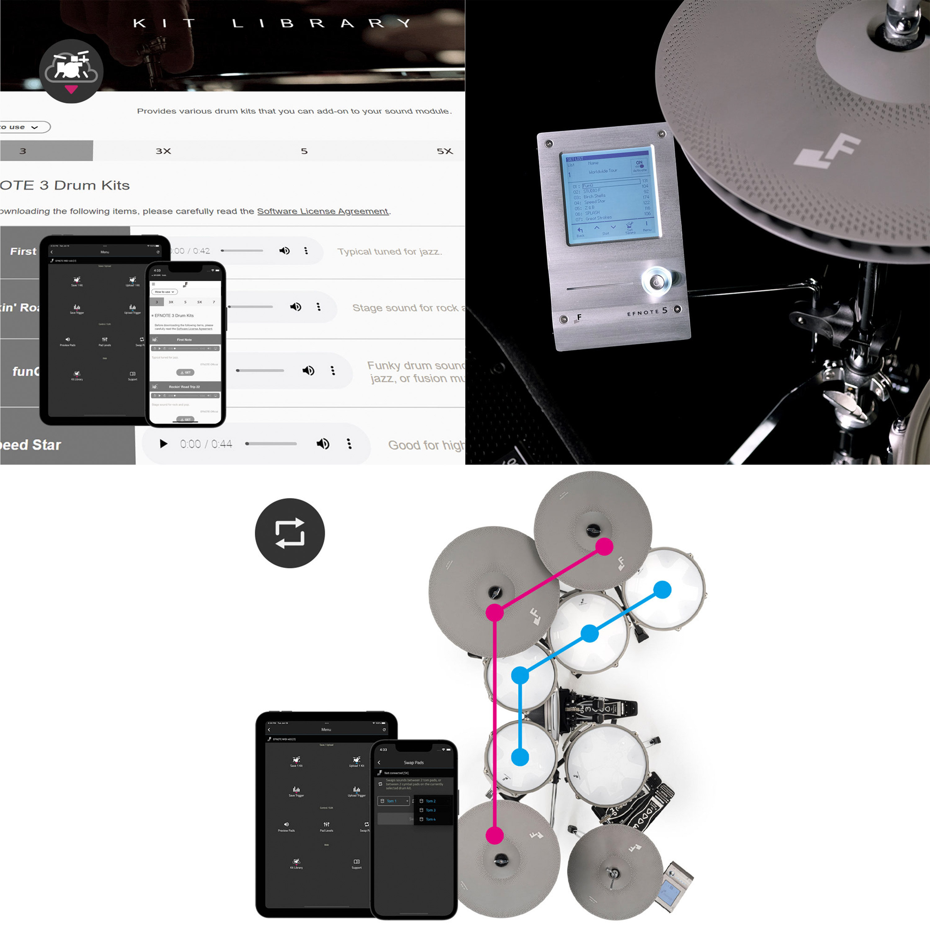 EFNOTE 5 E-DRUM KIT - Batterie électronique SonoVente.com