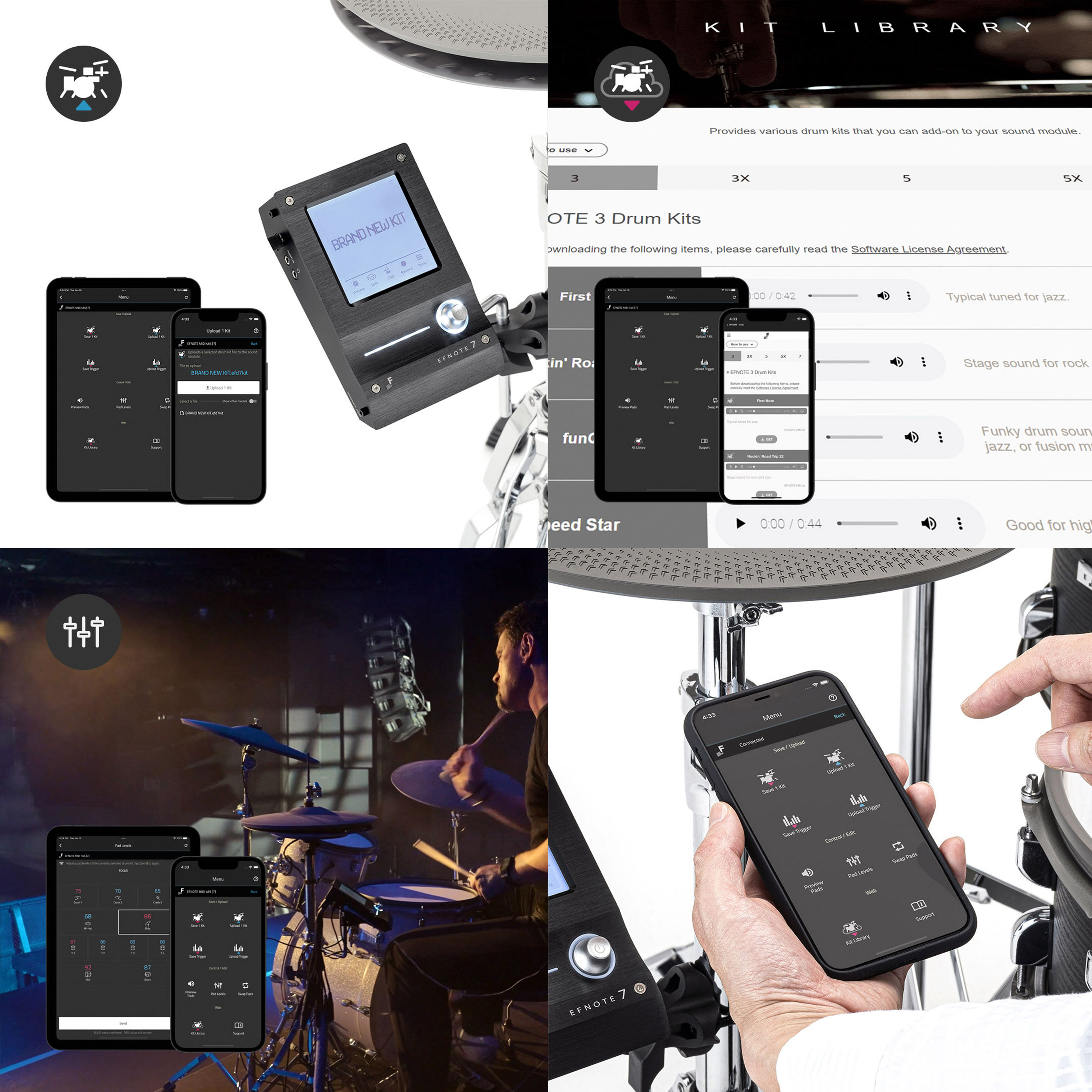EFNOTE 7X E-DRUM KIT - Batterie électronique SonoVente.com