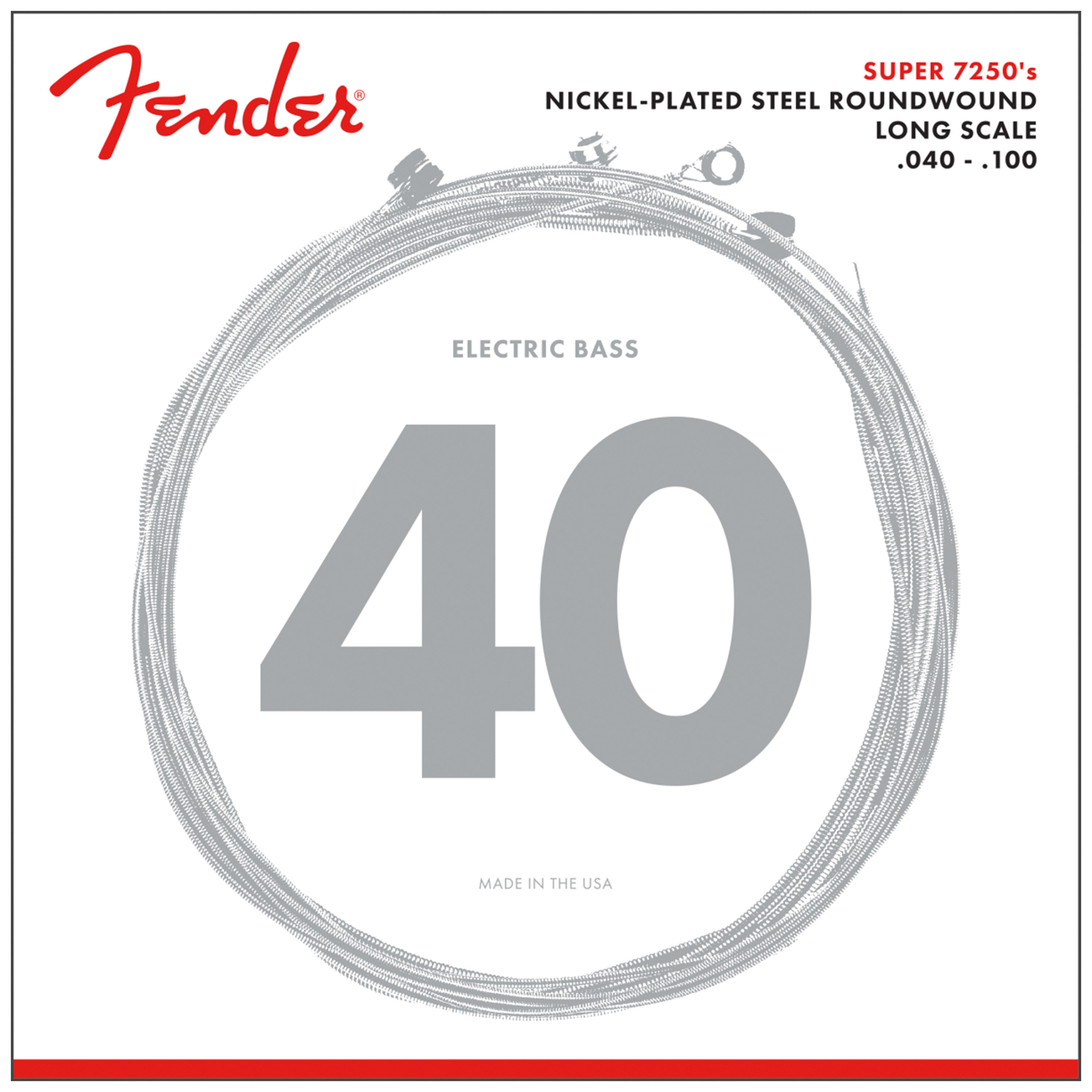 Fender Nickel Plated Steel Long Scale 7250L 040-100 - Cordes guitare ...