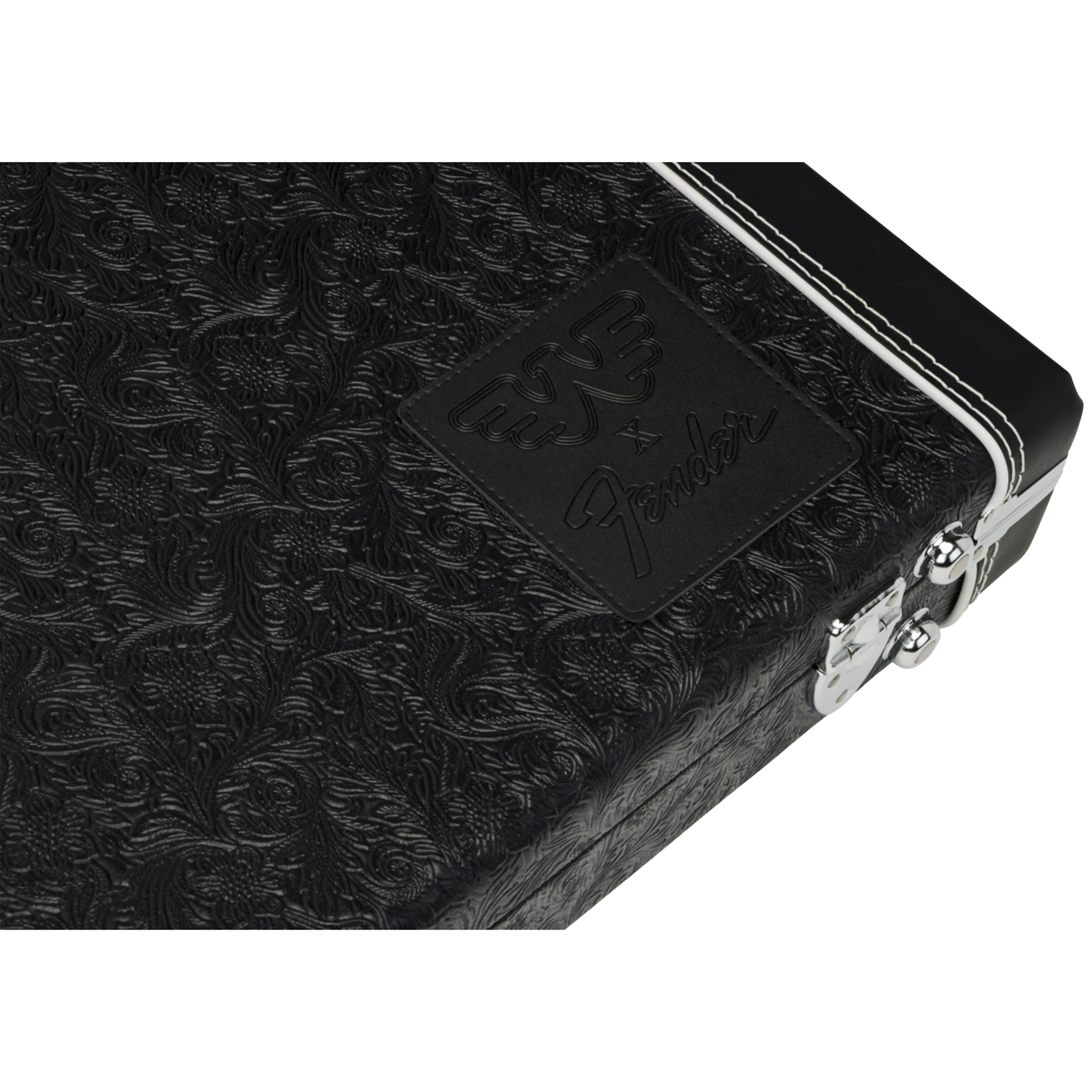 Fender Waylon Jennings Strat/Tele Case, Black Tooled Leather - Housses ...