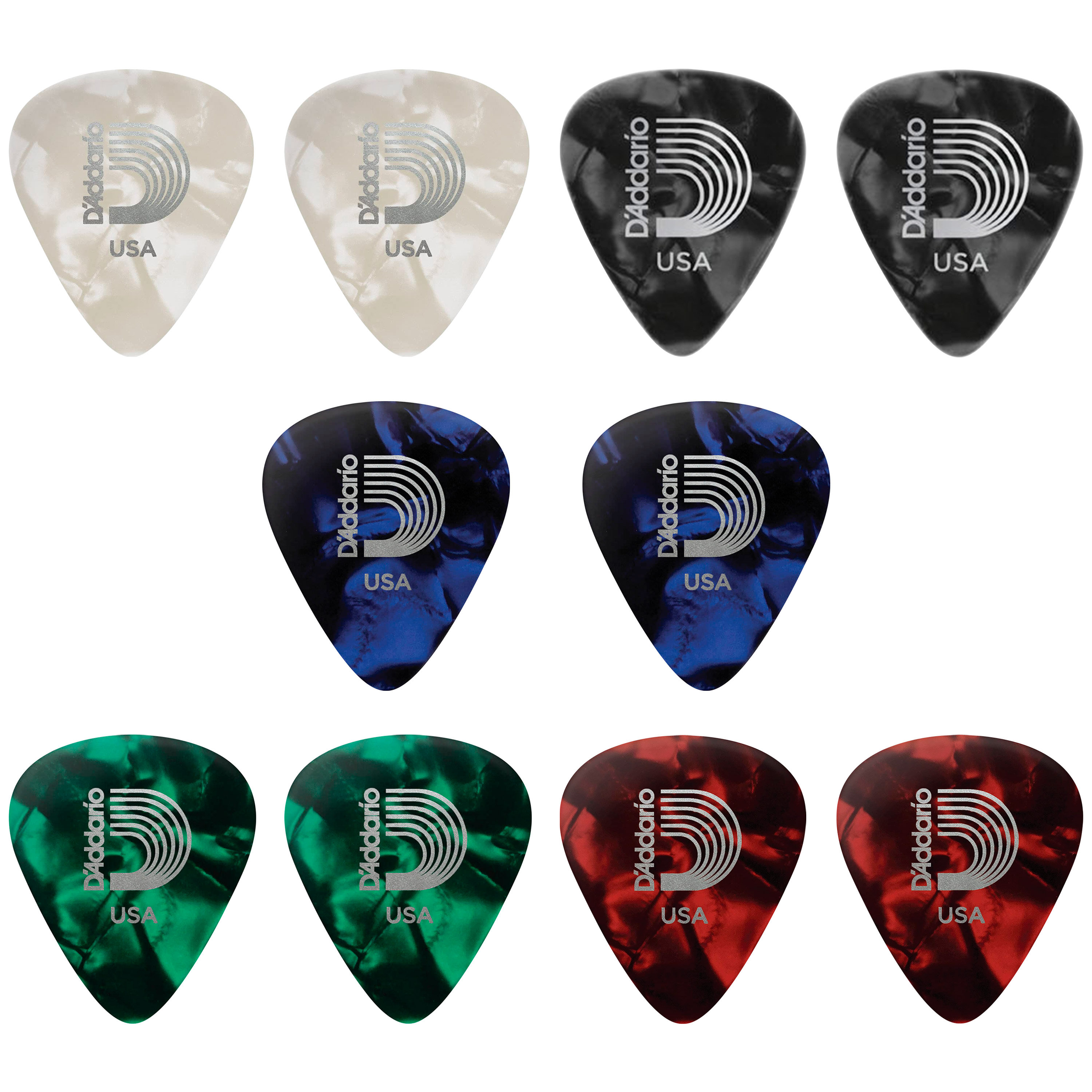 D'Addario 1CAP2-10 - Classic Pearl Celluloid sachet de 10, Light ...