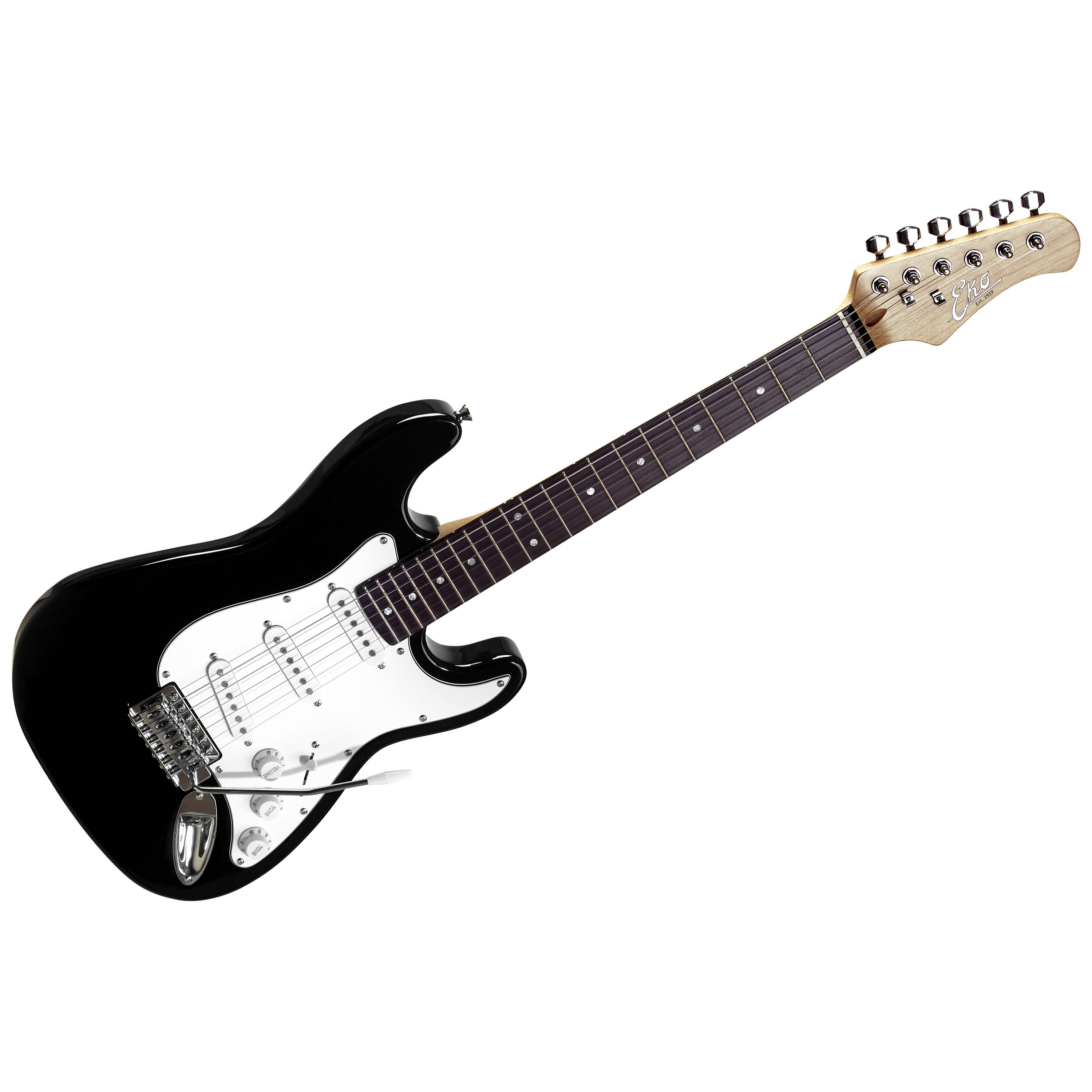 EKO S-100 3/4 Black - Guitare forme ST SonoVente.com