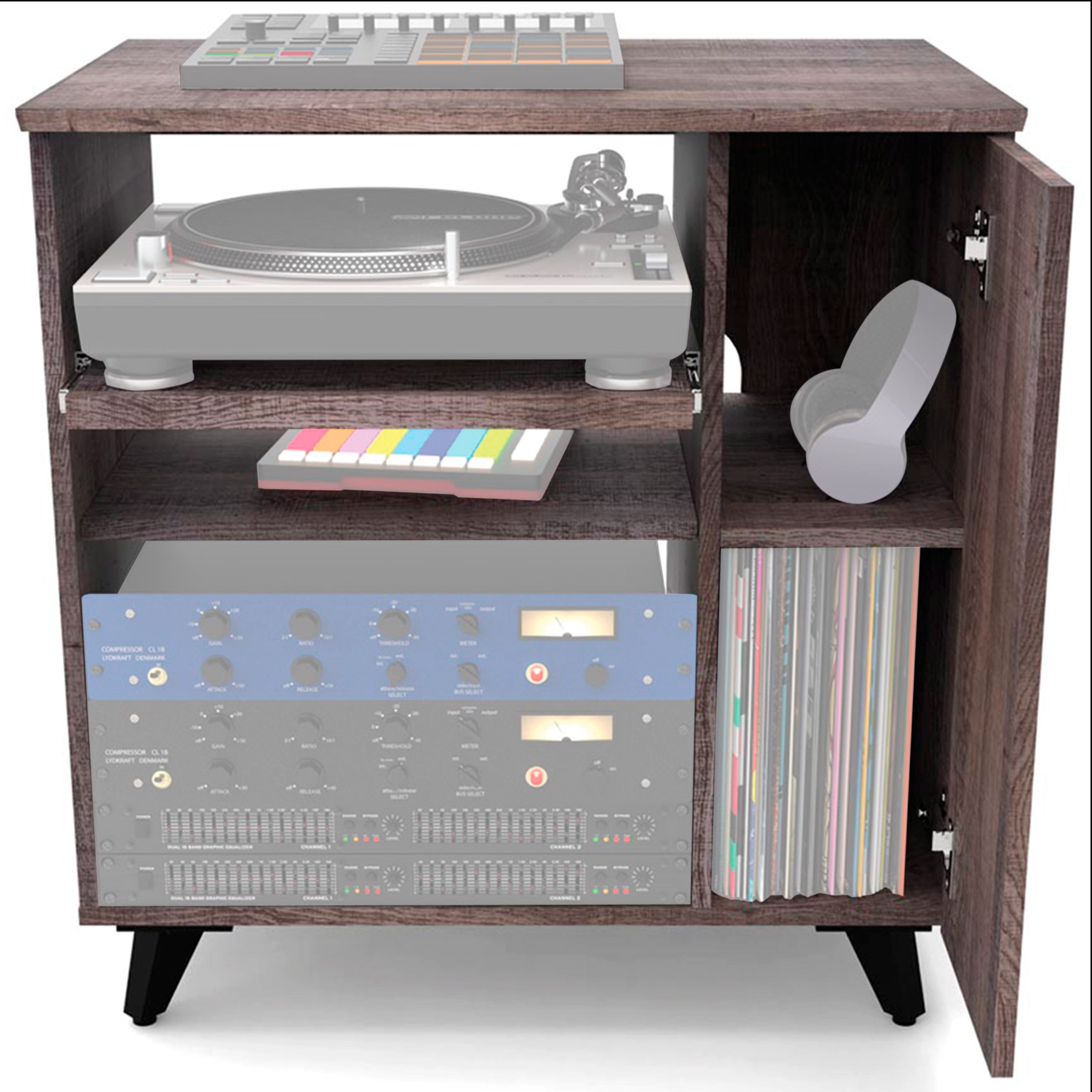 Glorious DJ Modular Side Rack Walnut - Meuble de studio SonoVente.com