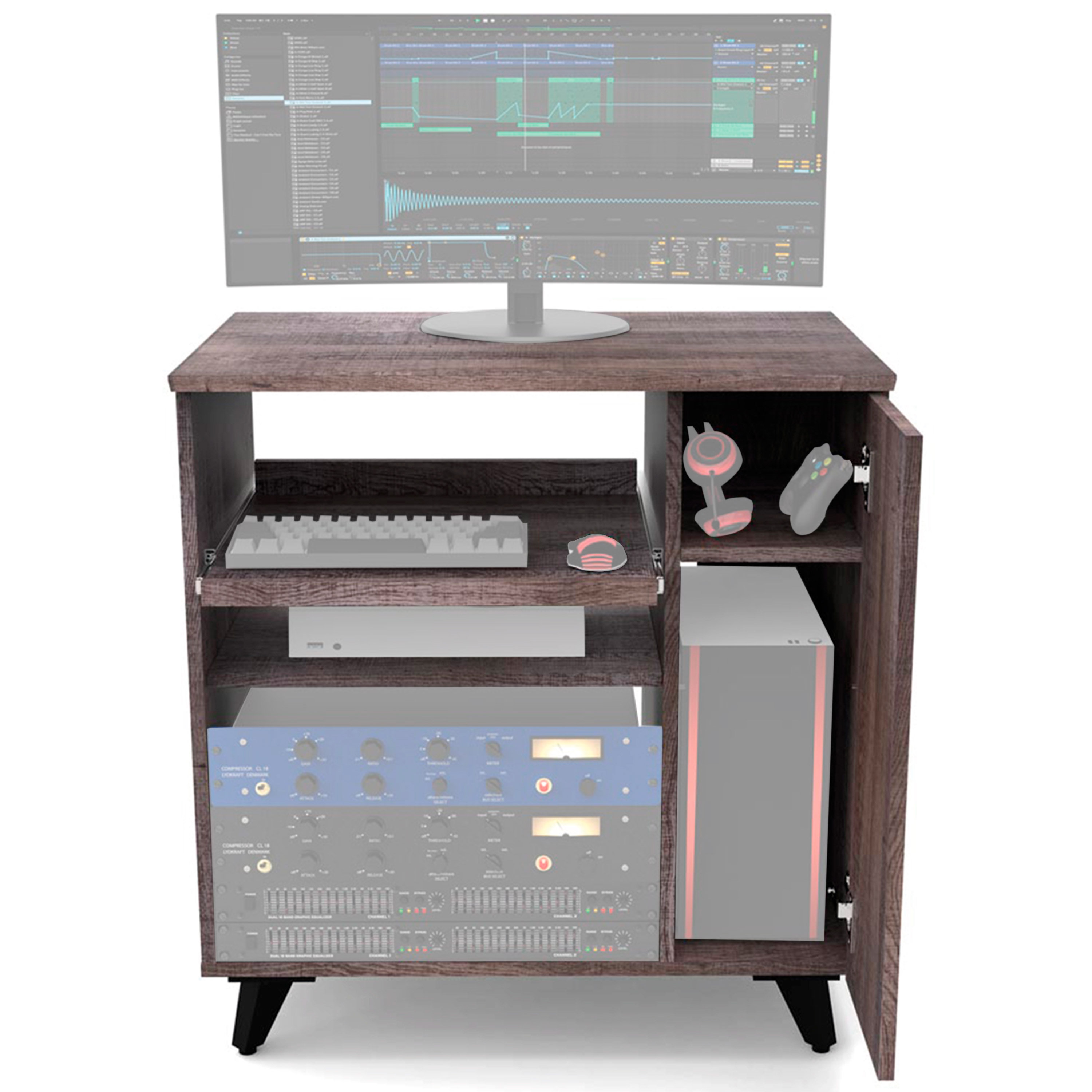 Glorious DJ Modular Side Rack Walnut - Meuble de studio SonoVente.com