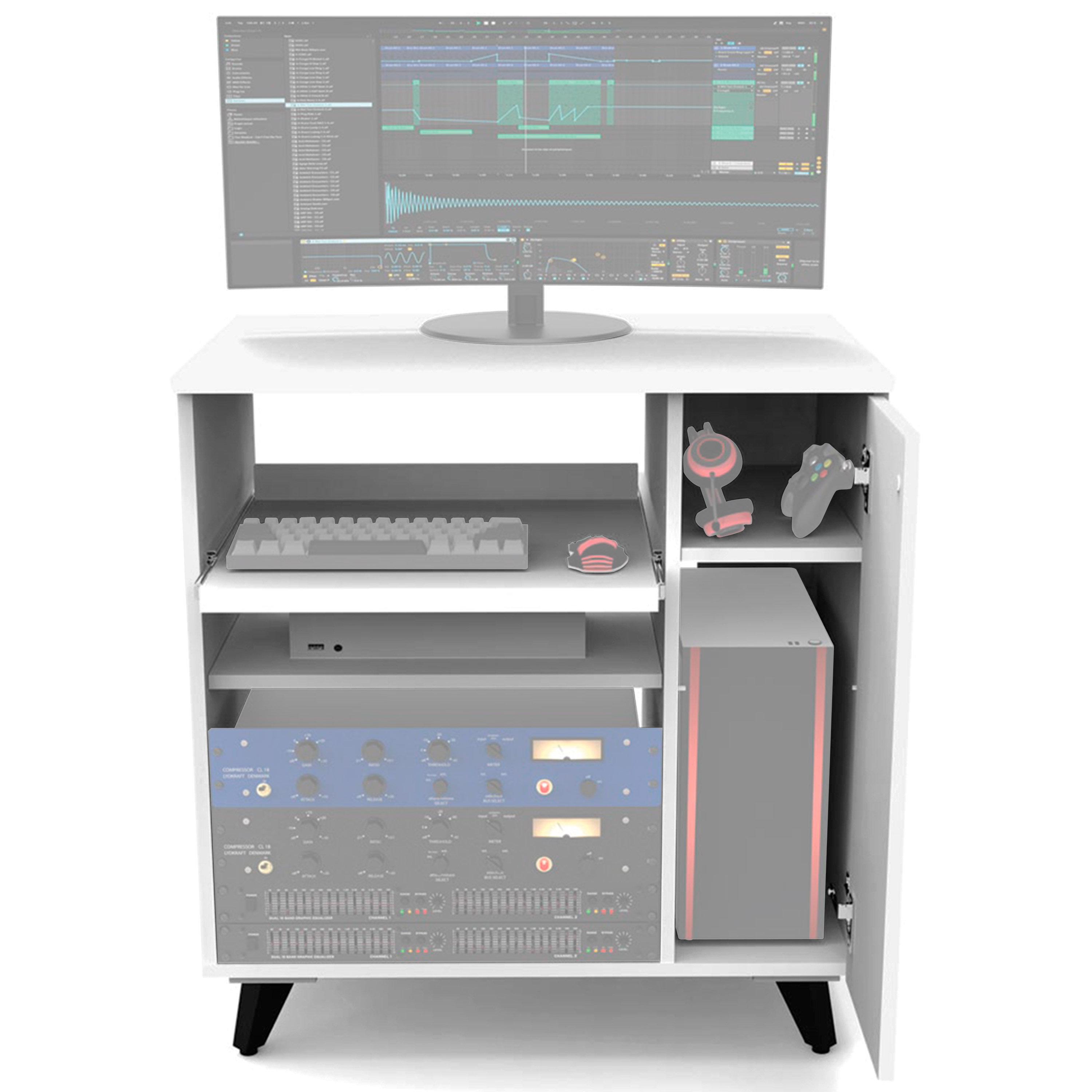 Glorious DJ Modular Side Rack White - Meuble de studio SonoVente.com