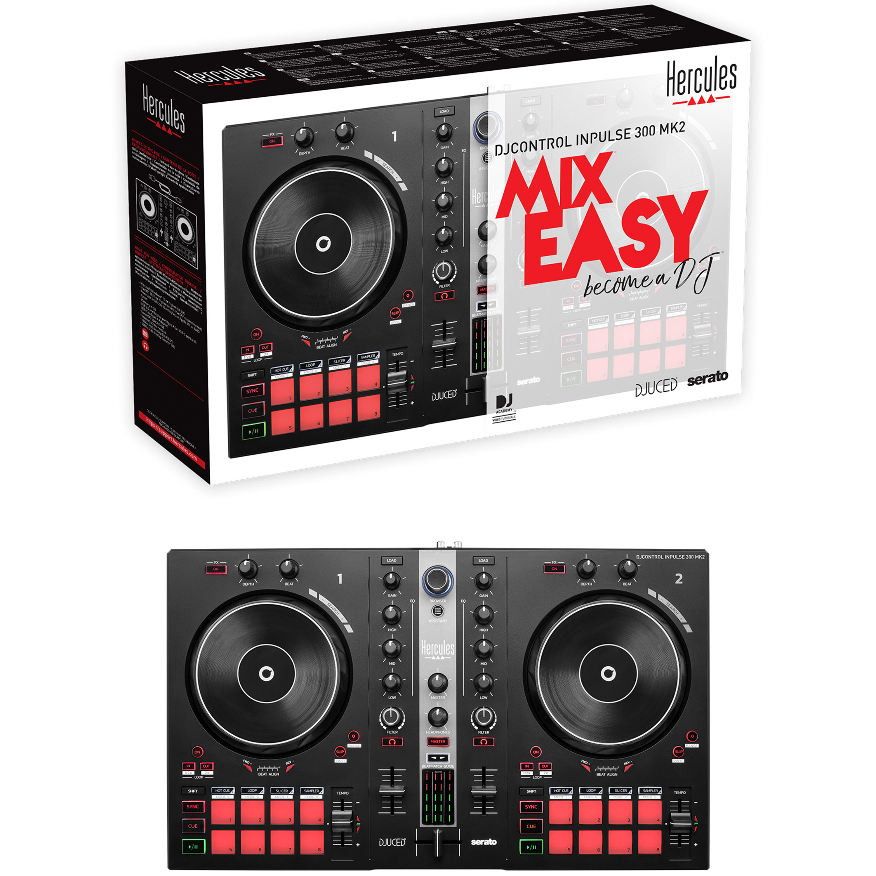 Hercules DJ DJ Control Inpulse 300 MK2 - Contrôleur DJ USB SonoVente.com