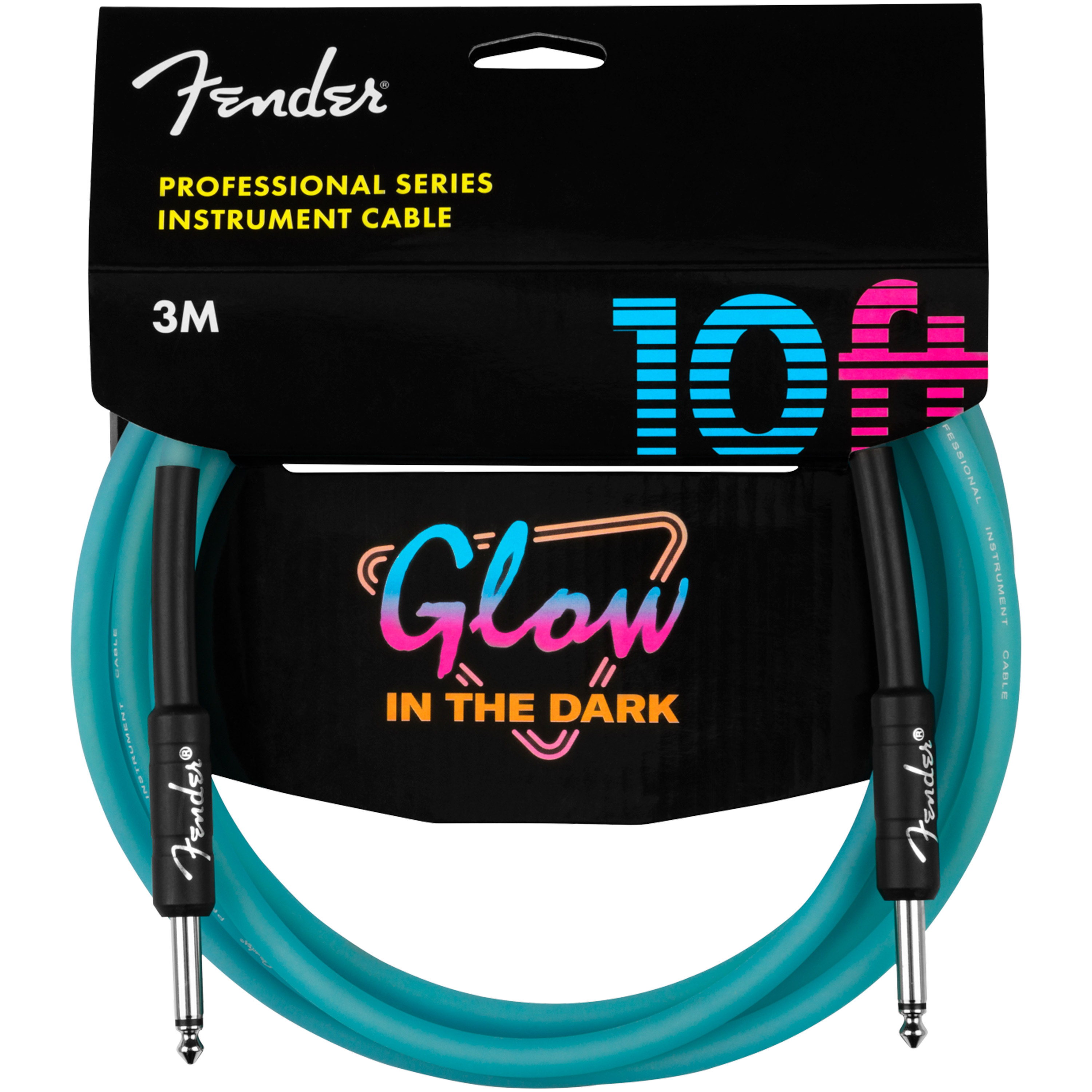 Fender Professional Glow in the Dark Cable Blue 3 mètres - Câble ...