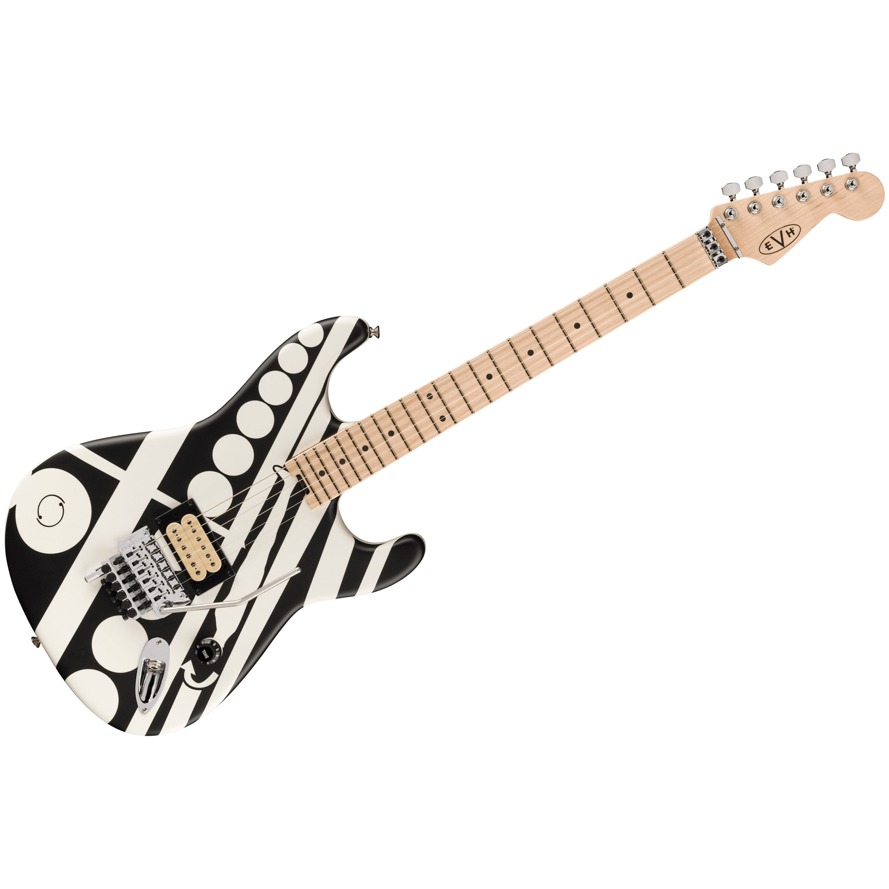 EVH EVH Striped Series Circles Black and White Stripes - Guitare métal ...