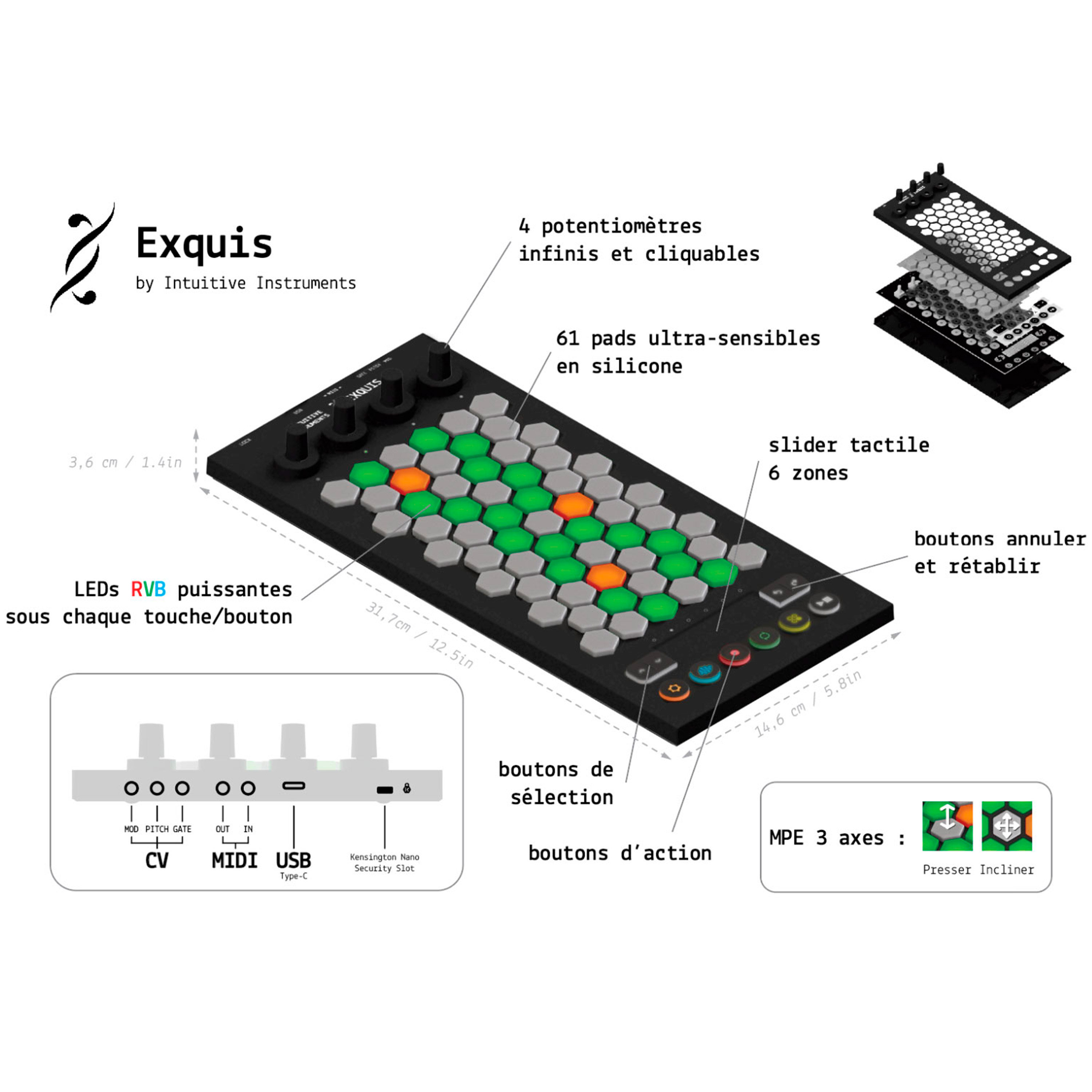 Intuitive Instrument Exquis - Contrôleur MIDI SonoVente.com