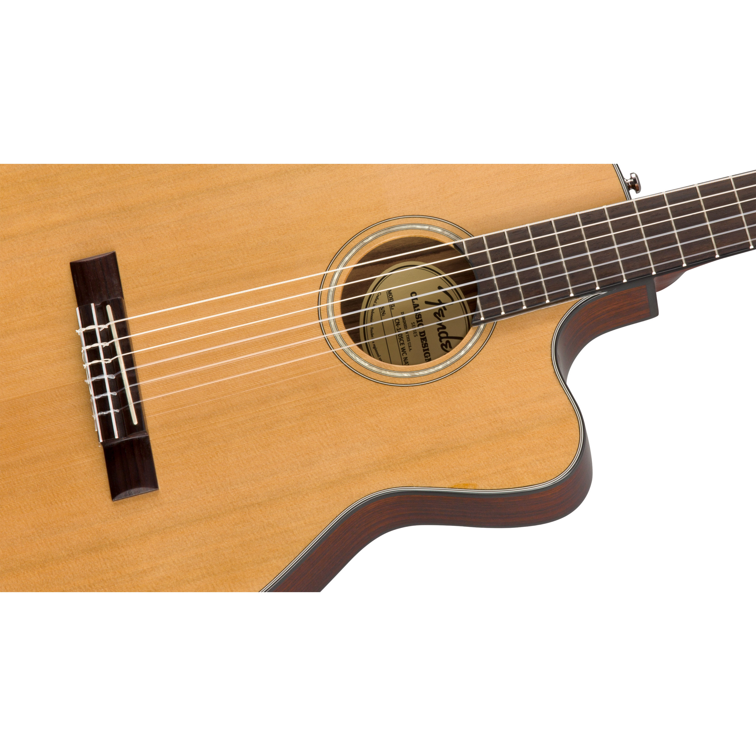 Fender CN-140SCE Nylon Thinline WN Natural + Etui - Guitare électro ...