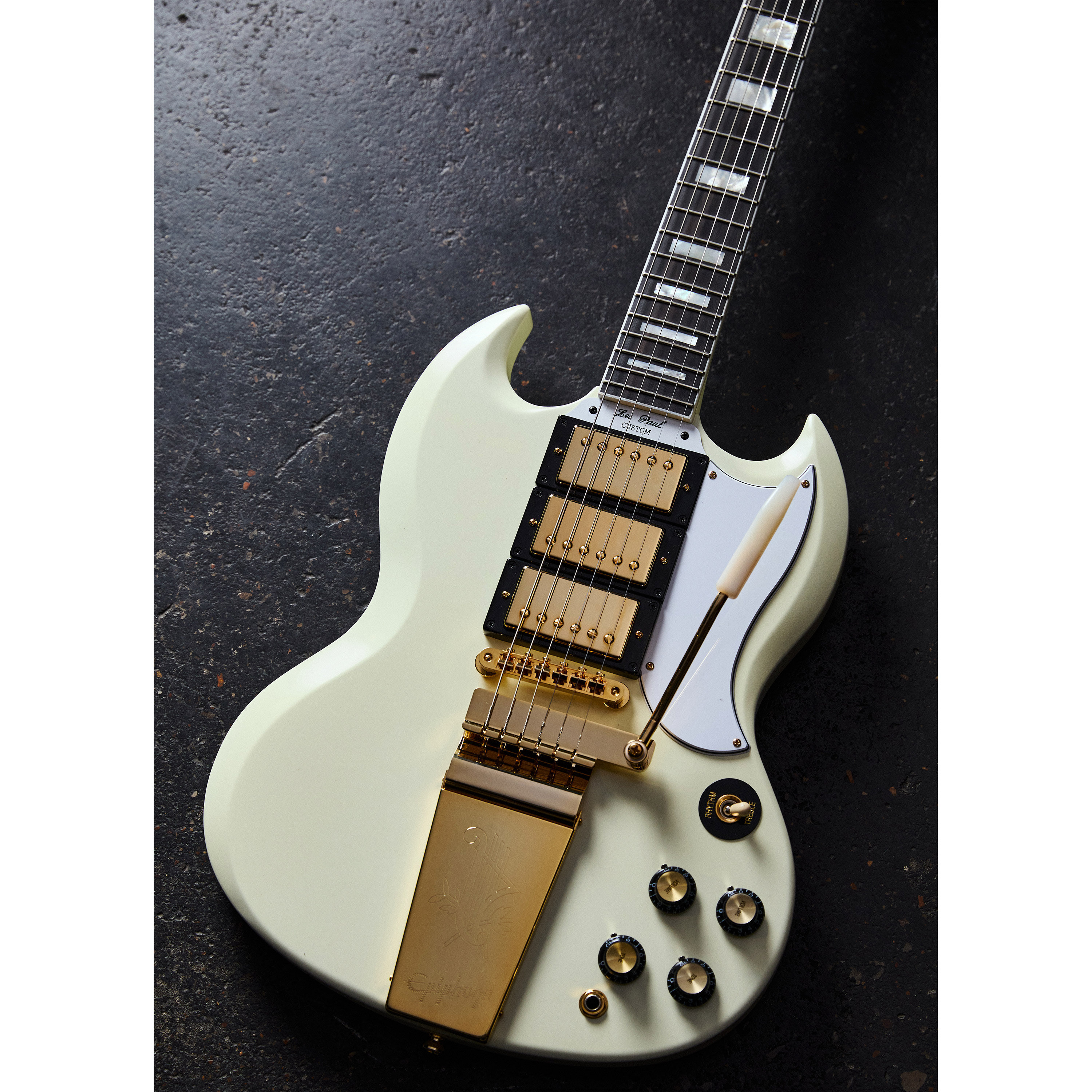Epiphone 1963 Les Paul SG Custom Maestro Vibrola Classic White Inspired ...