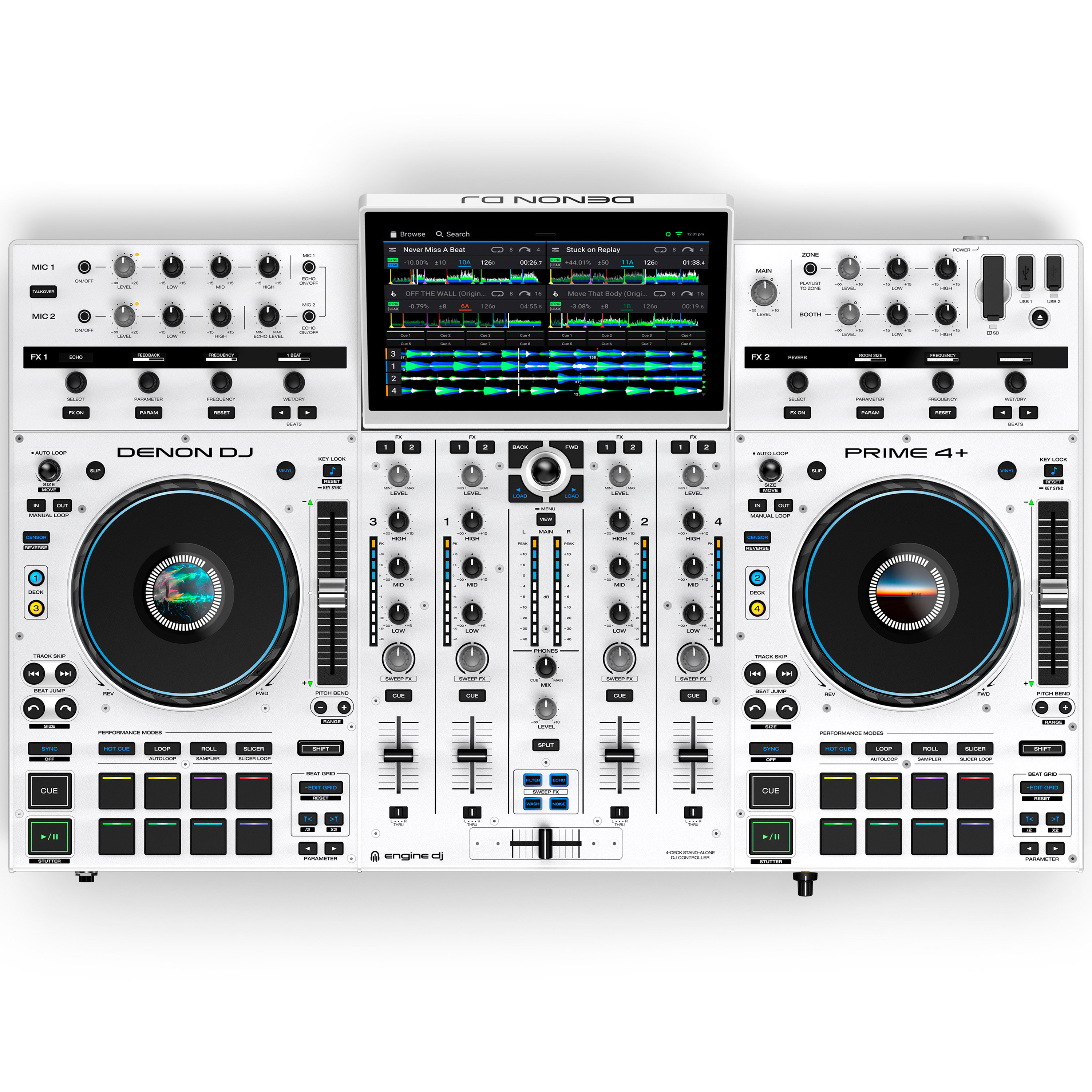 Denon DJ Prime 4+ White Limited Edition - Contrôleur DJ autonome ...
