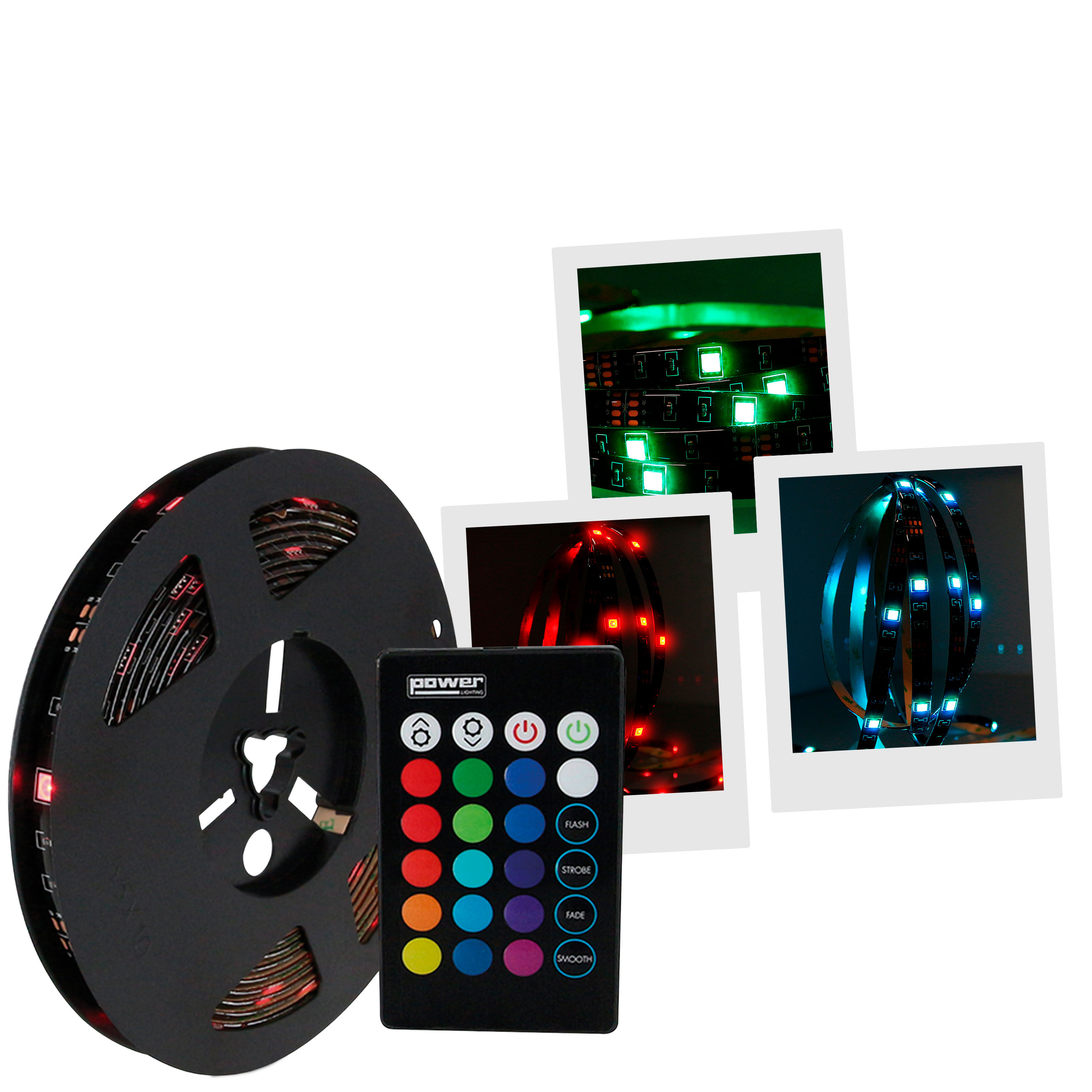 Power Lighting LED Strip IP65 5M Ruban Lumineux RGB - Lumière Déco Led ...
