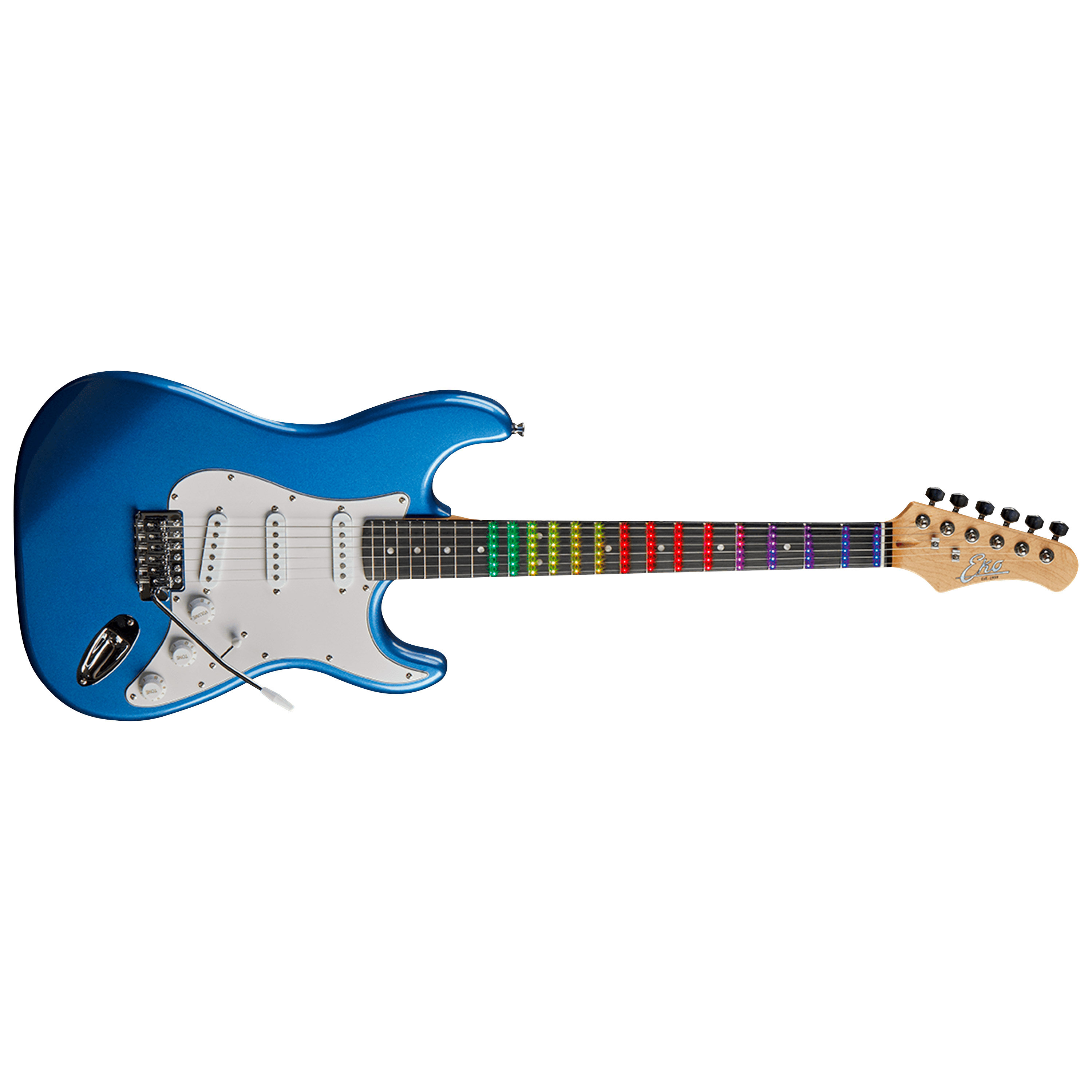 EKO S300 Metallic Blue Visual Note - Guitare forme ST SonoVente.com