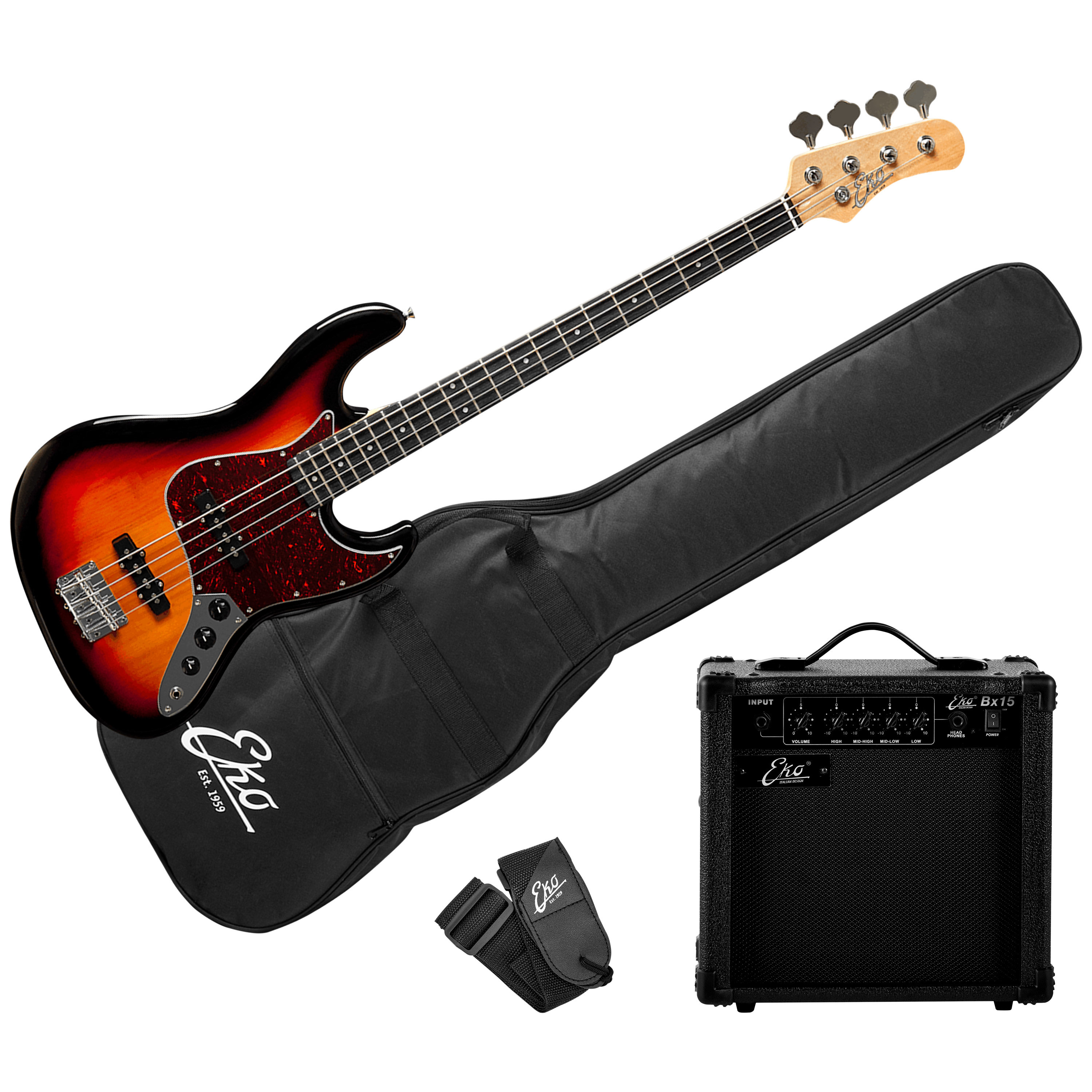 EKO Pack EG29 VJB200 Sunburst : Basse Électrique + Ampli + Accessoires ...