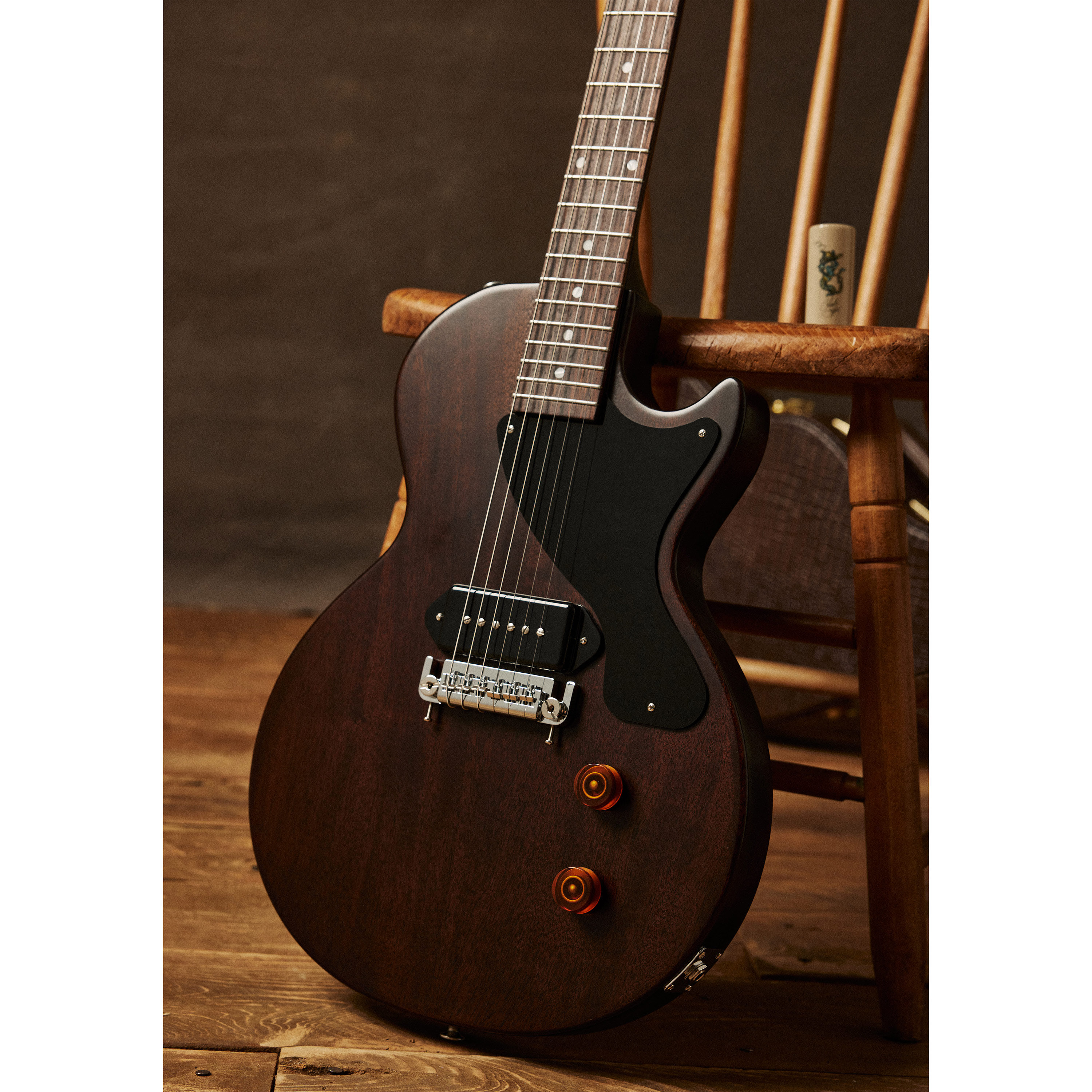 Gibson Les Paul Junior Charlie Starr Dark Walnut LTD + Etui - Guitare forme LP SonoVente.com