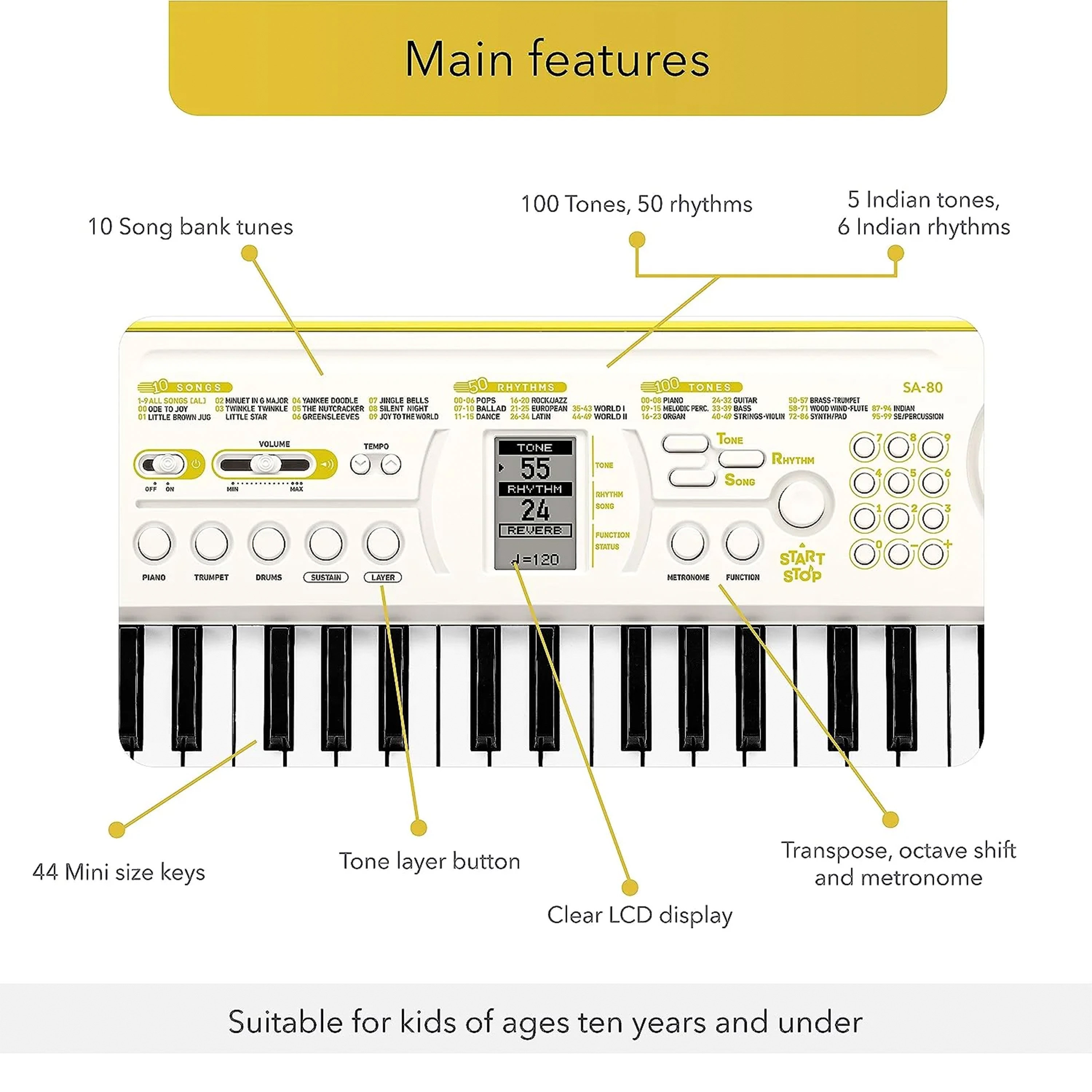 Casio SA-80 - Clavier Toucher Dynamique SonoVente.com