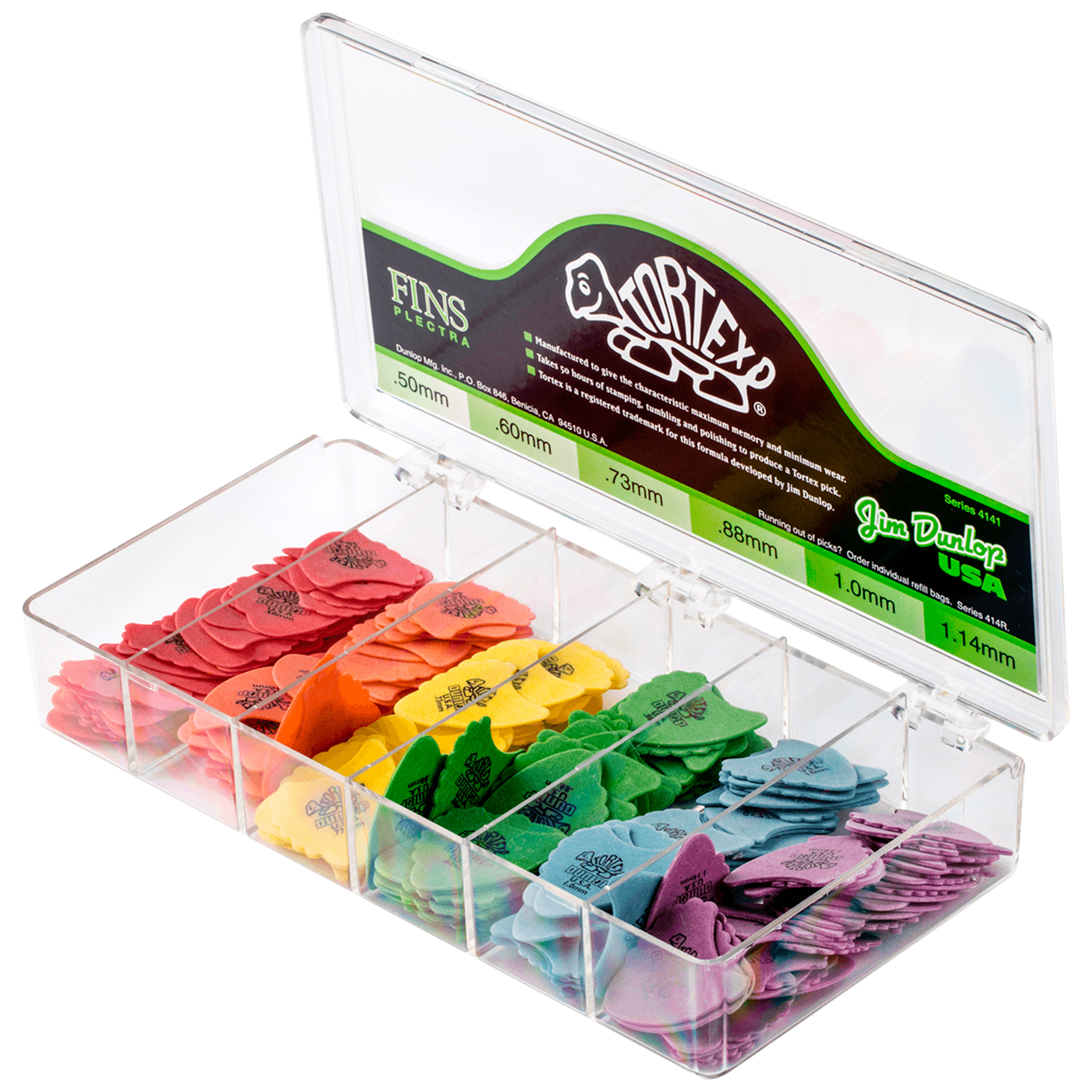 Dunlop 4141 Tortex Fins Boîte de 216 - Médiators SonoVente.com