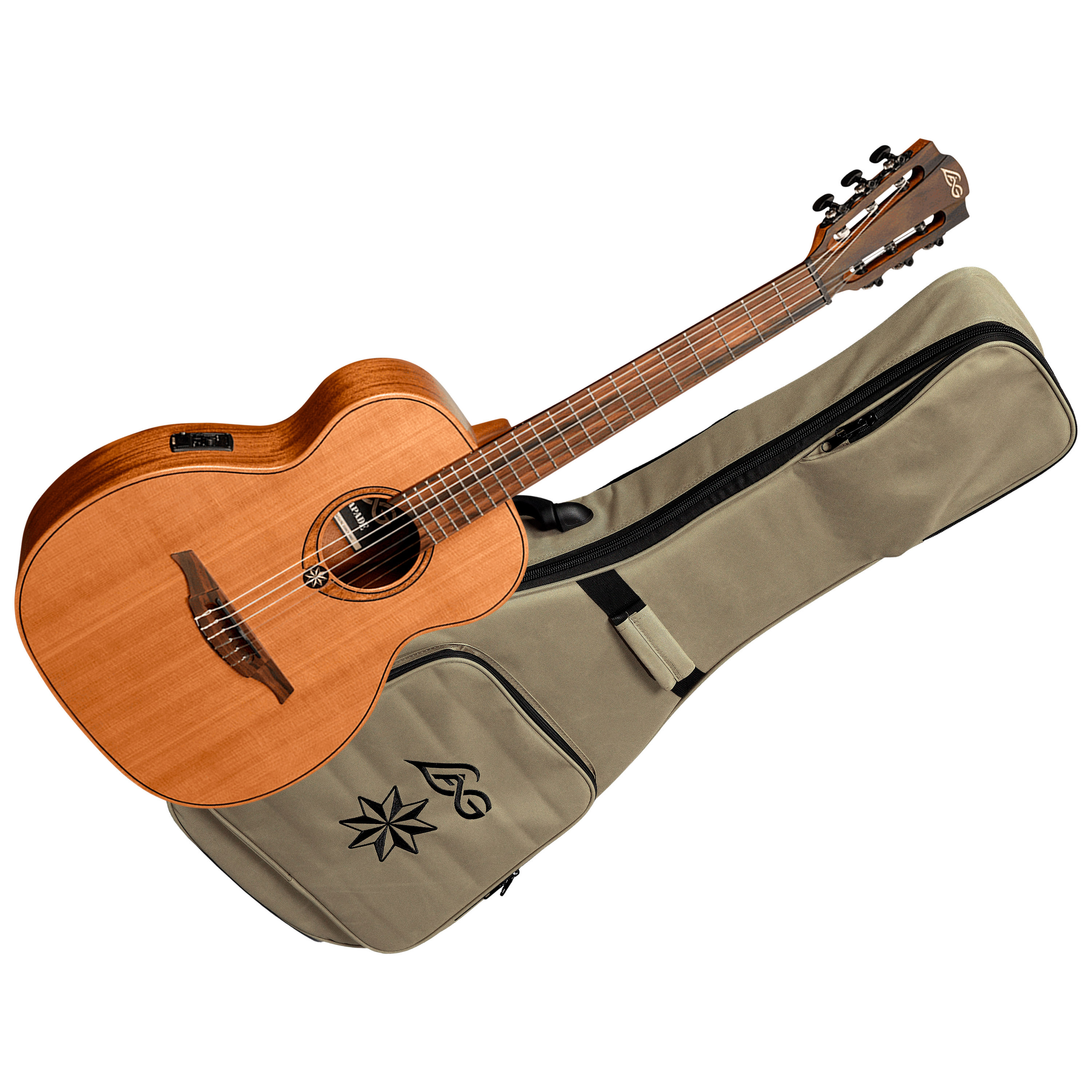 LAG Escapade Nylon Red Cedar Électro - Guitare électro nylon SonoVente.com