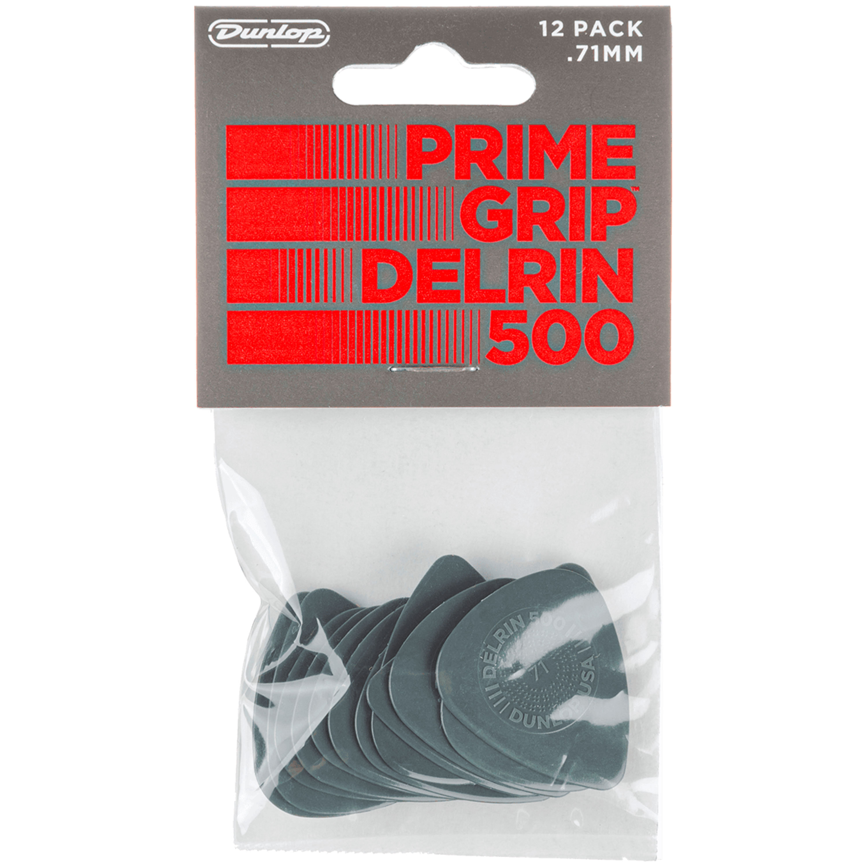 Dunlop 450P071 Delrin 500 Prime Grip 0,71 mm Sachet de 12 - Picks ...