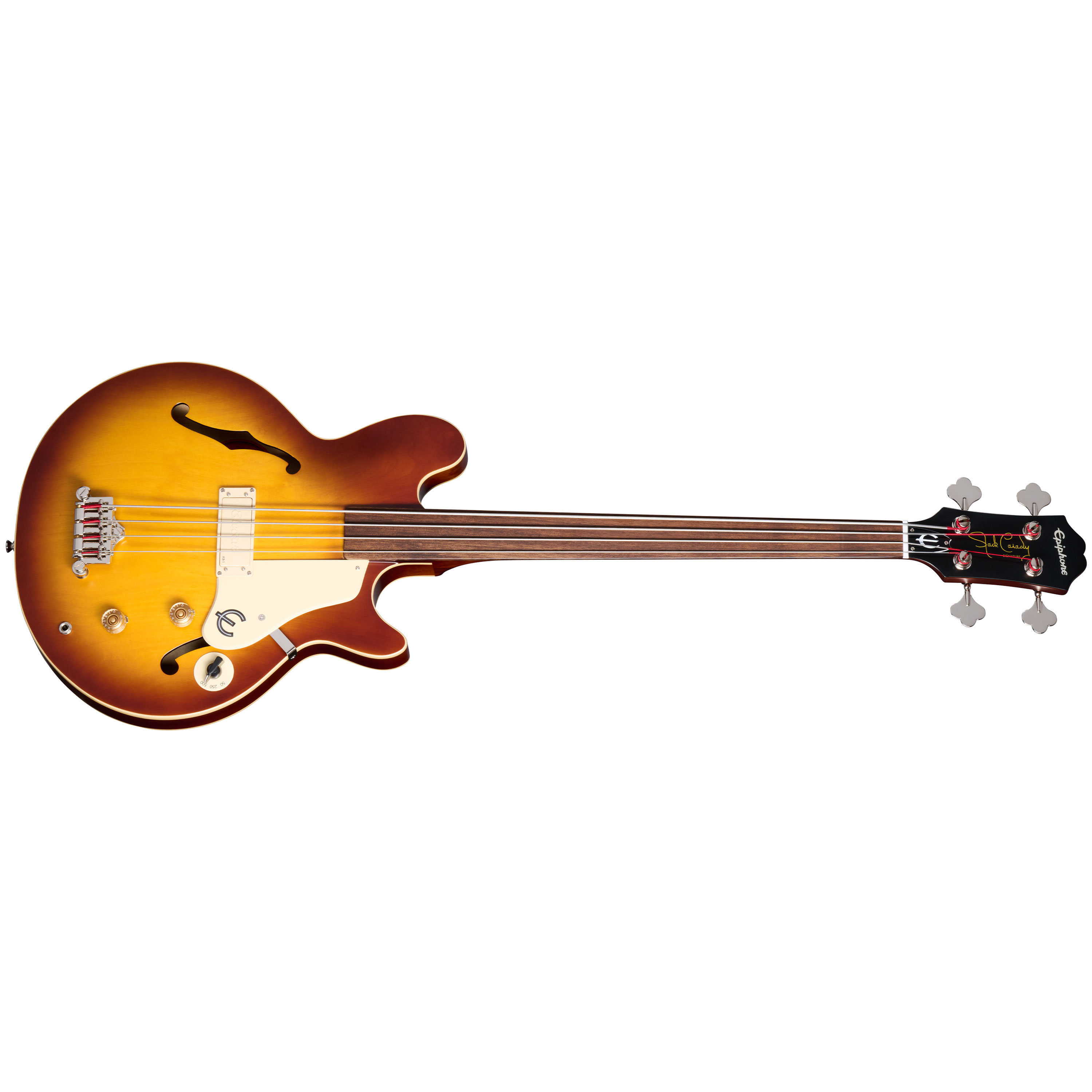 Epiphone Jack Casady Fretless Aged Royal Tan - Basse électrique ...