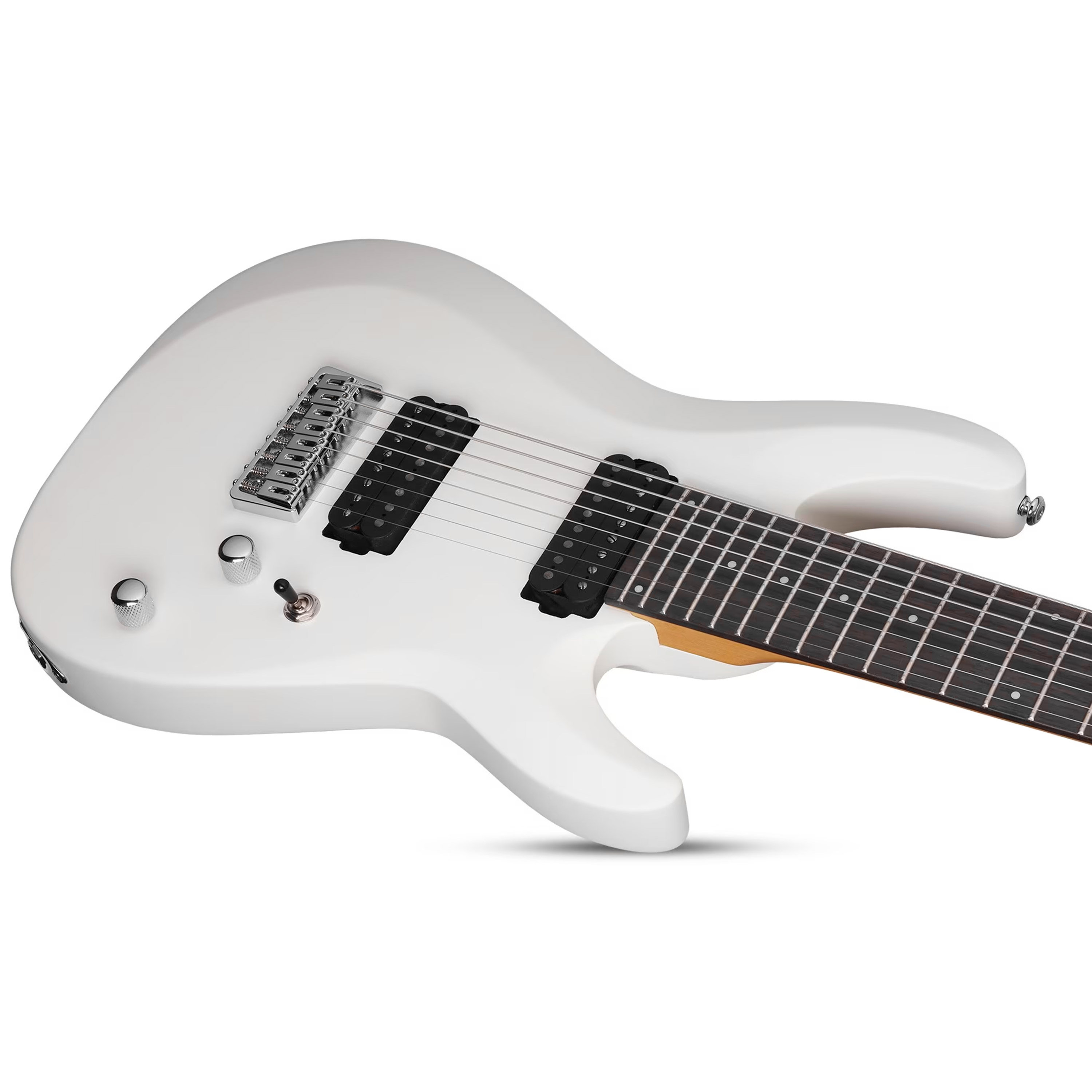 Schecter C-8 Deluxe Satin White - Guitare métal / moderne SonoVente.com
