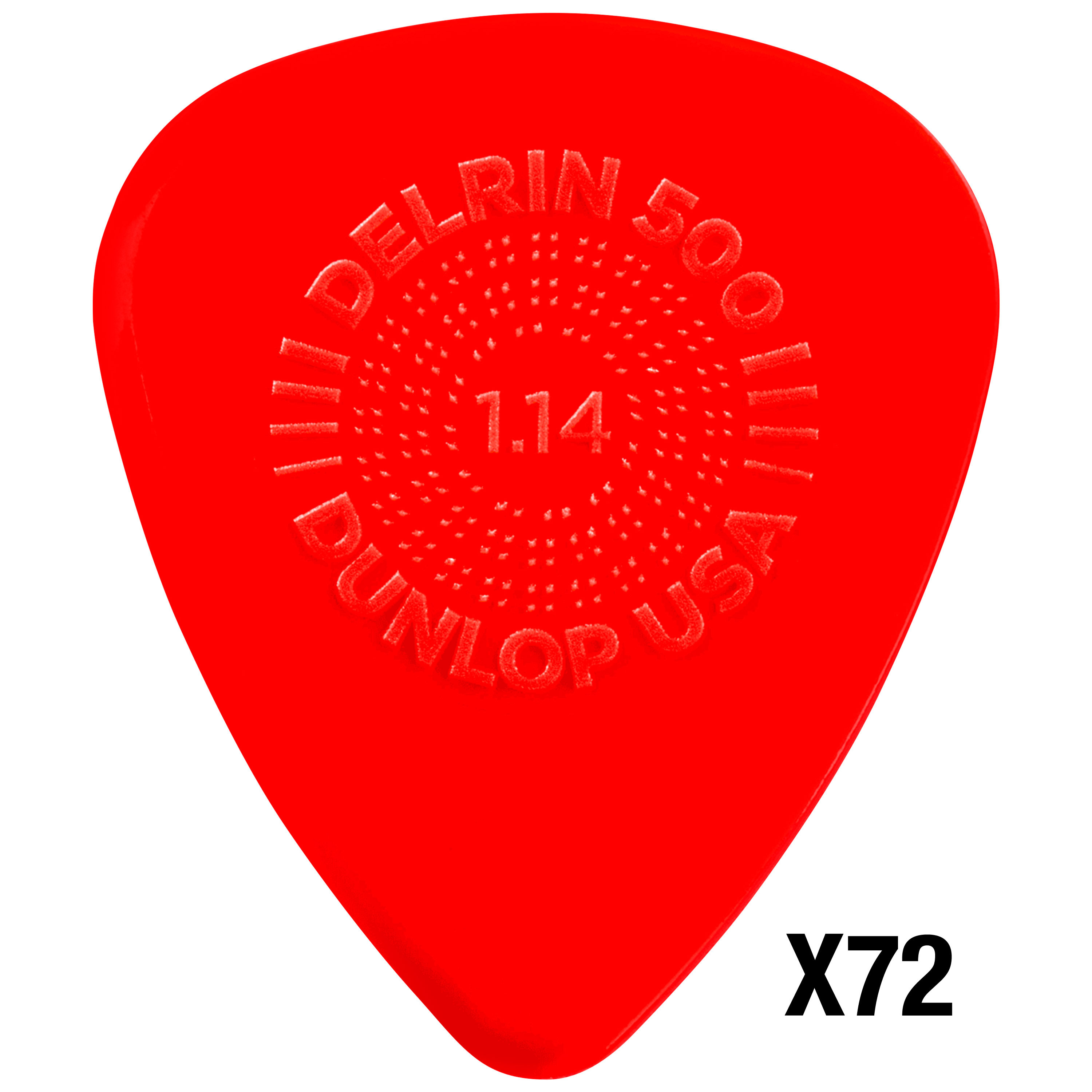 Dunlop 450R114 Delrin 500 Prime Grip 1,14 mm Sachet de 72 - Plectros ...