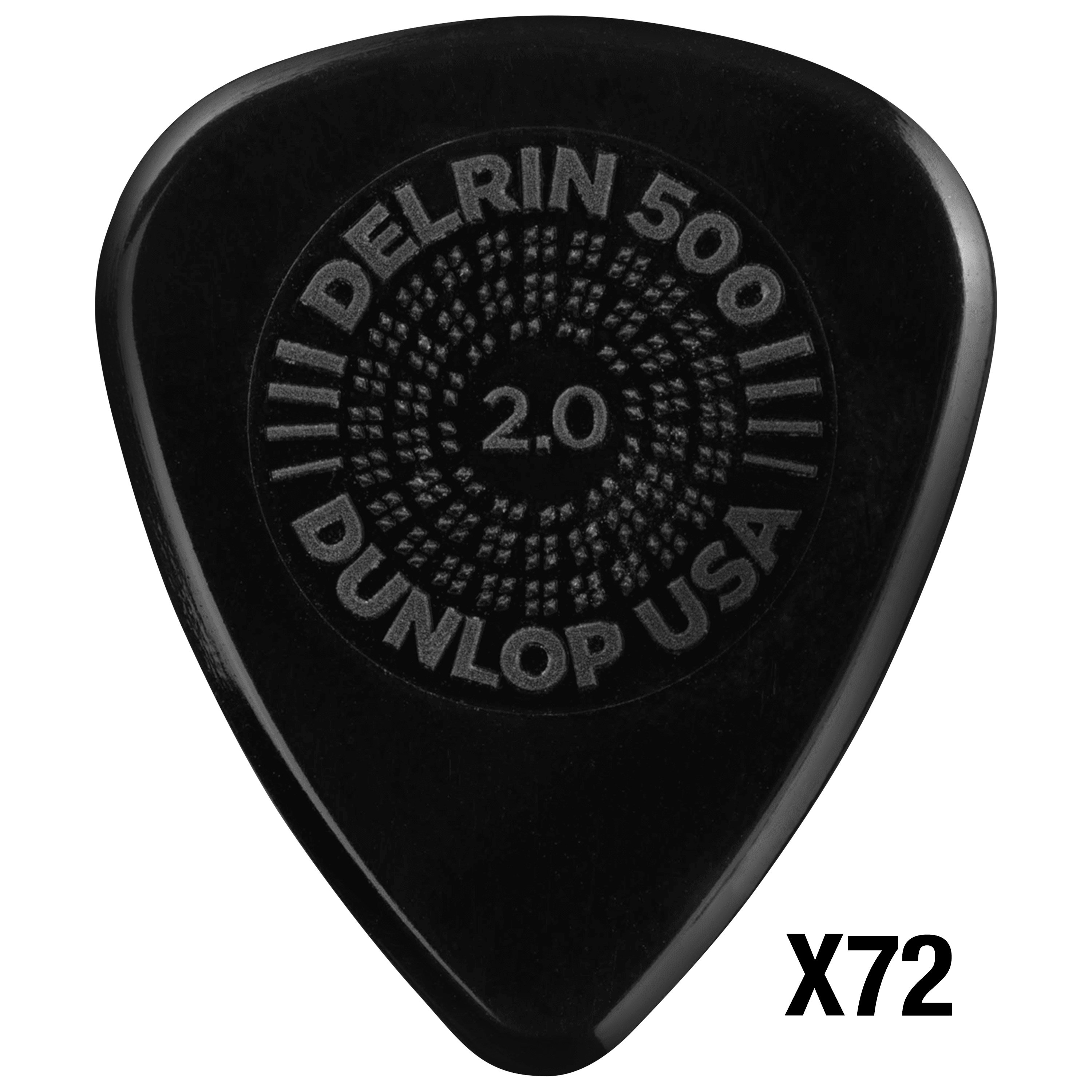 Dunlop 450R200 Delrin 500 Prime Grip 2,00 mm Sachet de 72 - Médiators ...