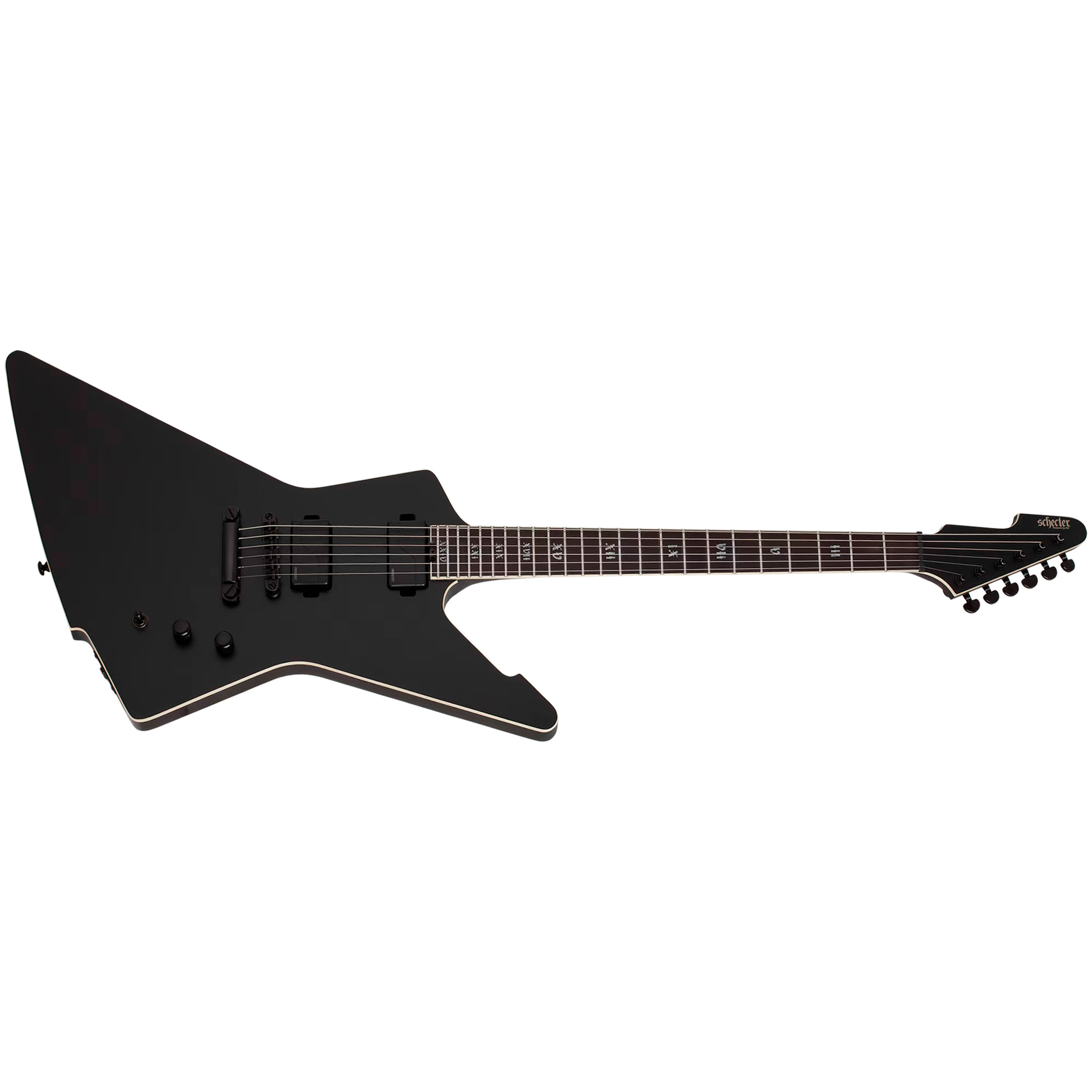 Schecter E-1 SLS Elite Evil Twin Satin Black - Guitare explorer ...