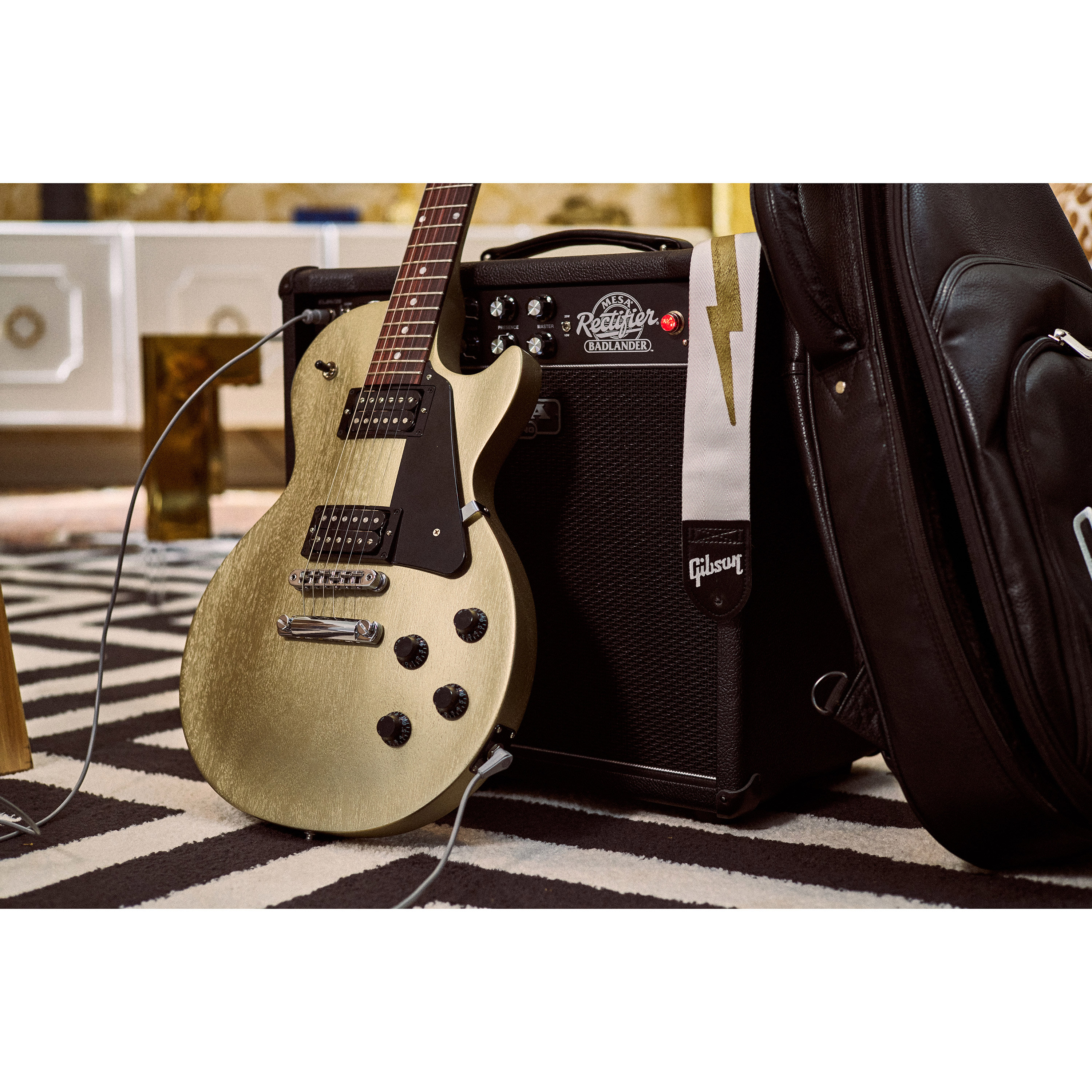 Gibson Les Paul Modern Lite Gold Mist Satin + Housse - Guitare forme LP ...