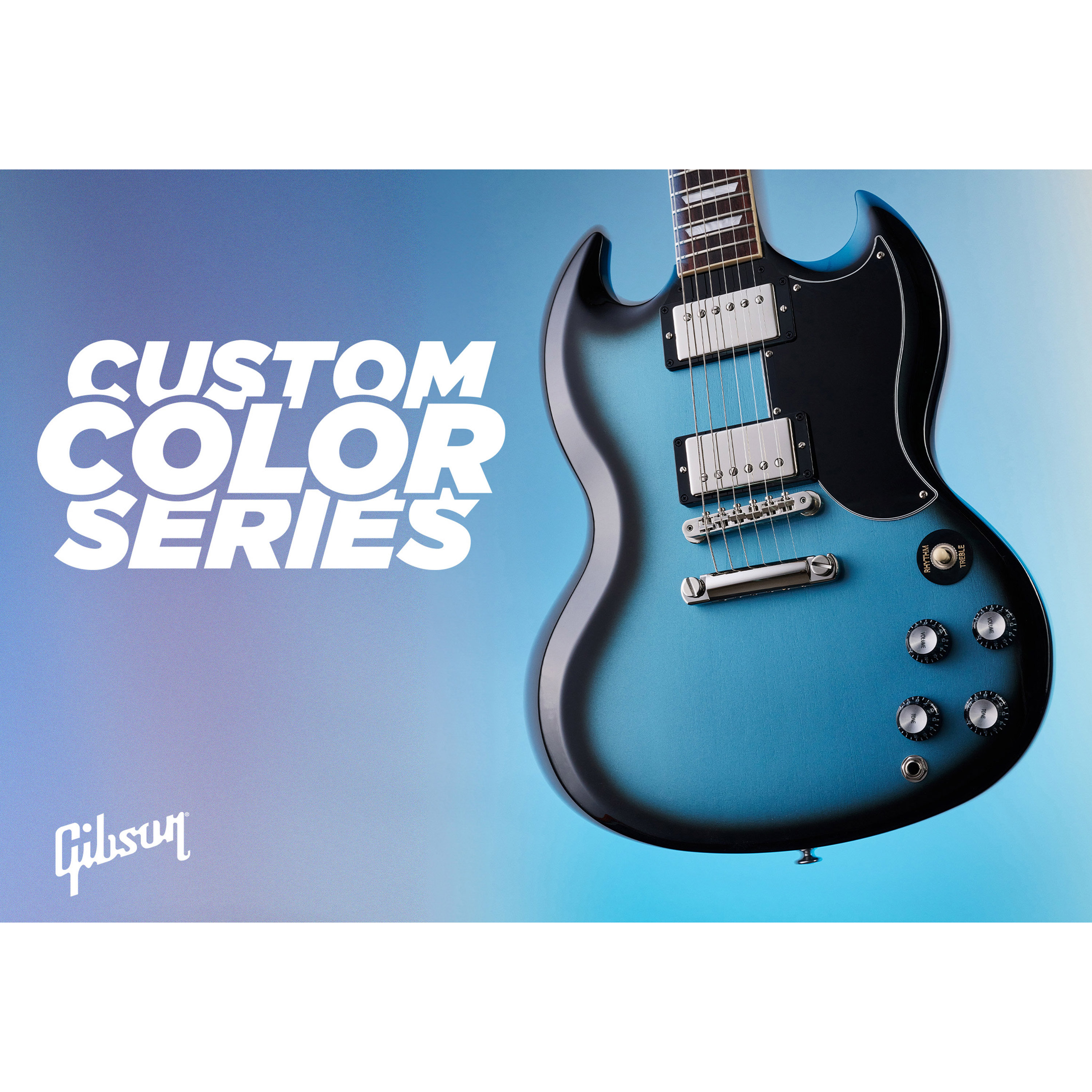 Gibson SG Standard 61 Custom Color Pelham Blue Burst + Etui - Guitare ...