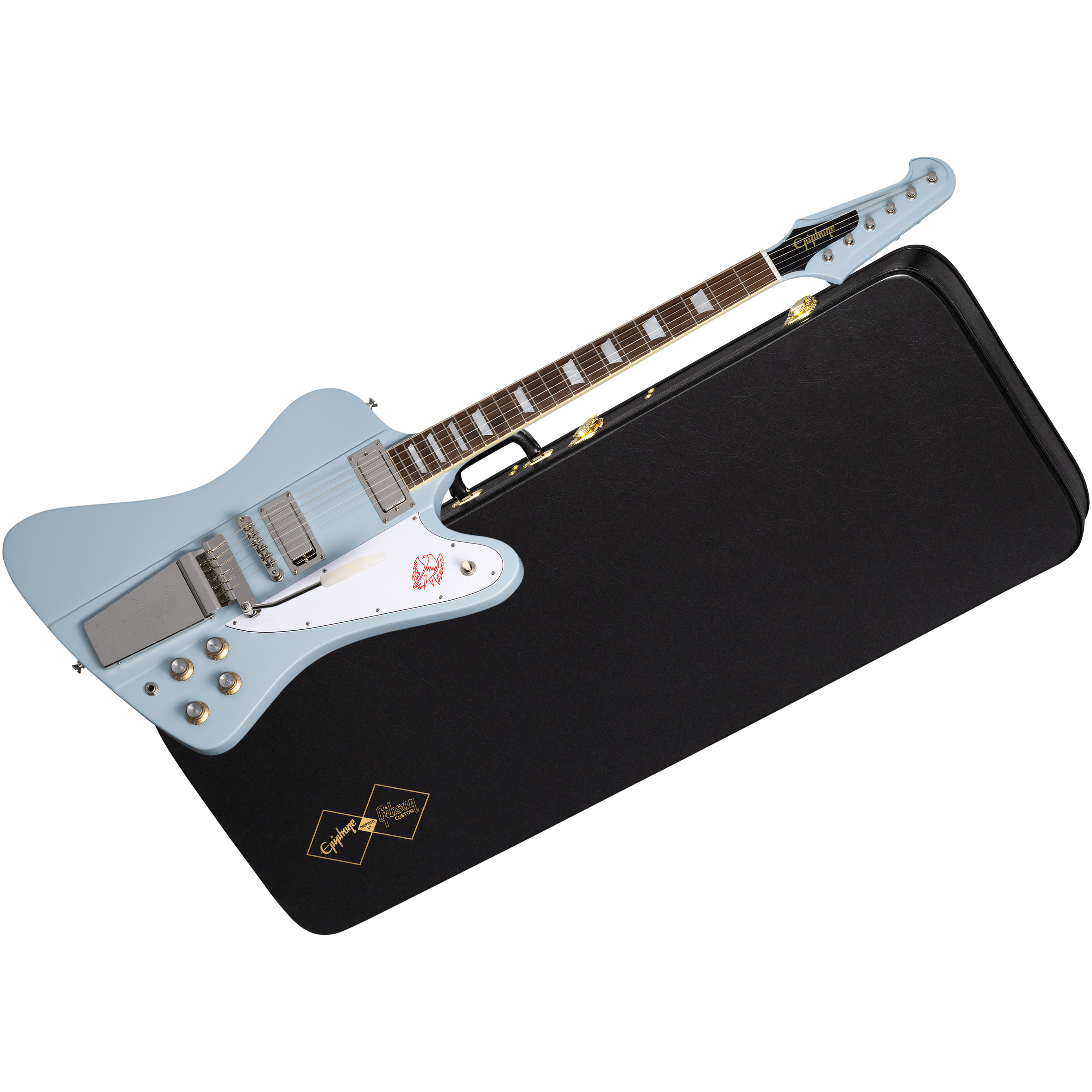 Epiphone 1963 Firebird V Frost Blue + Etui - Guitare firebird SonoVente.com