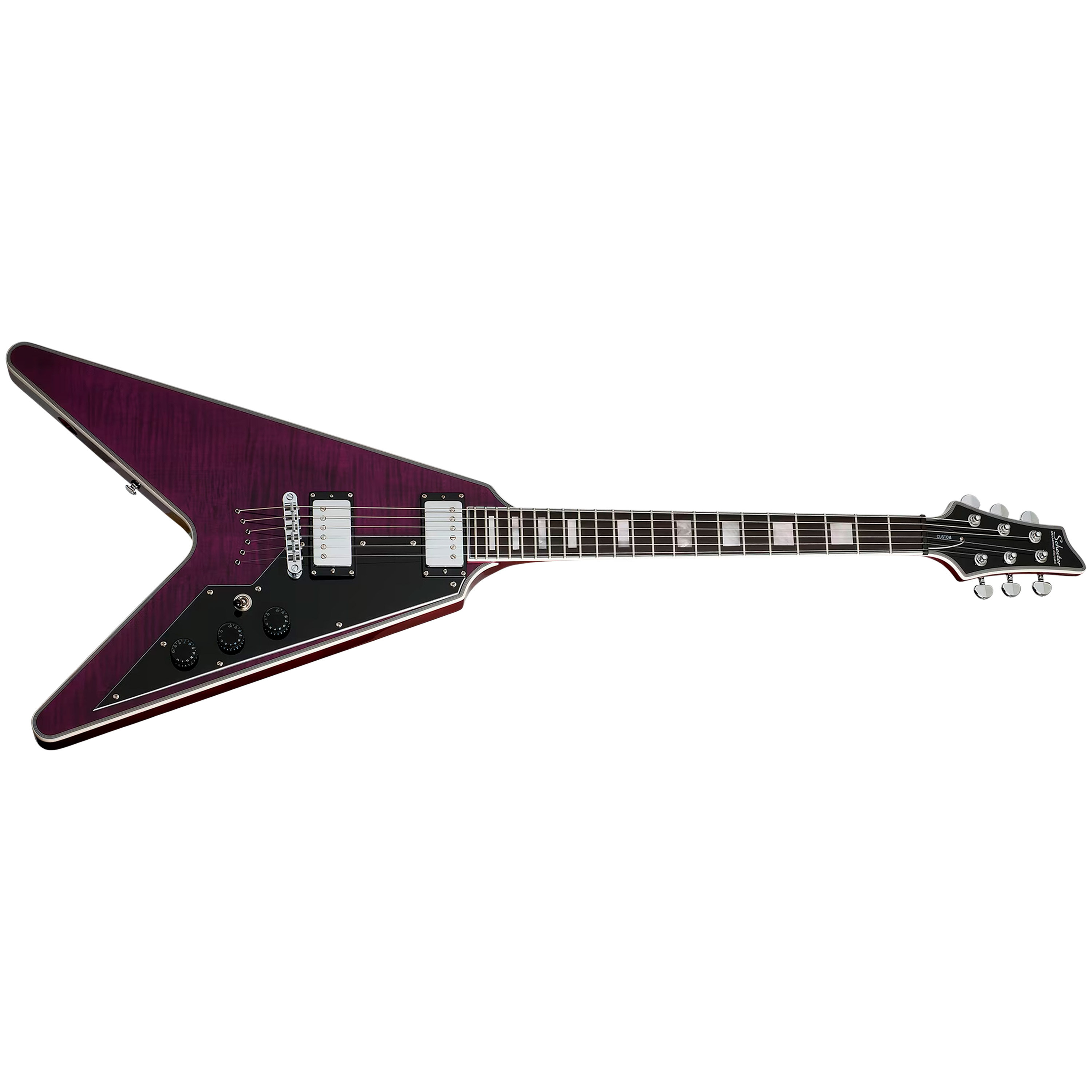 Schecter V-1 Custom Trans Purple Burst - Guitare flying V SonoVente.com