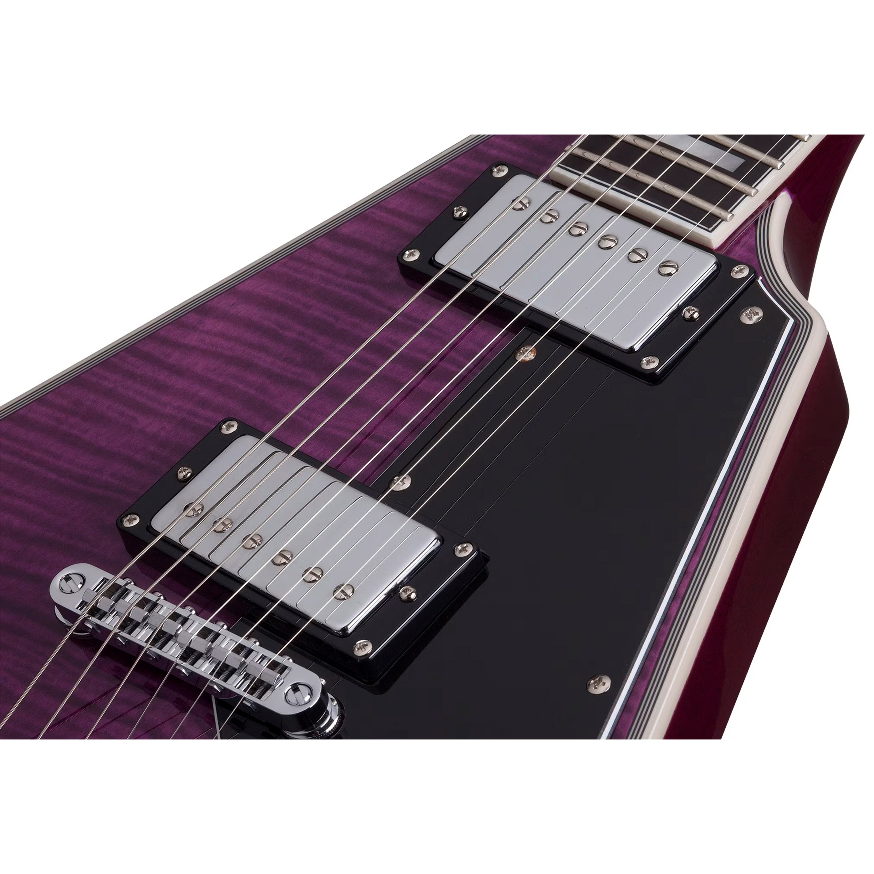 Schecter V-1 Custom Trans Purple Burst - Guitare flying V SonoVente.com