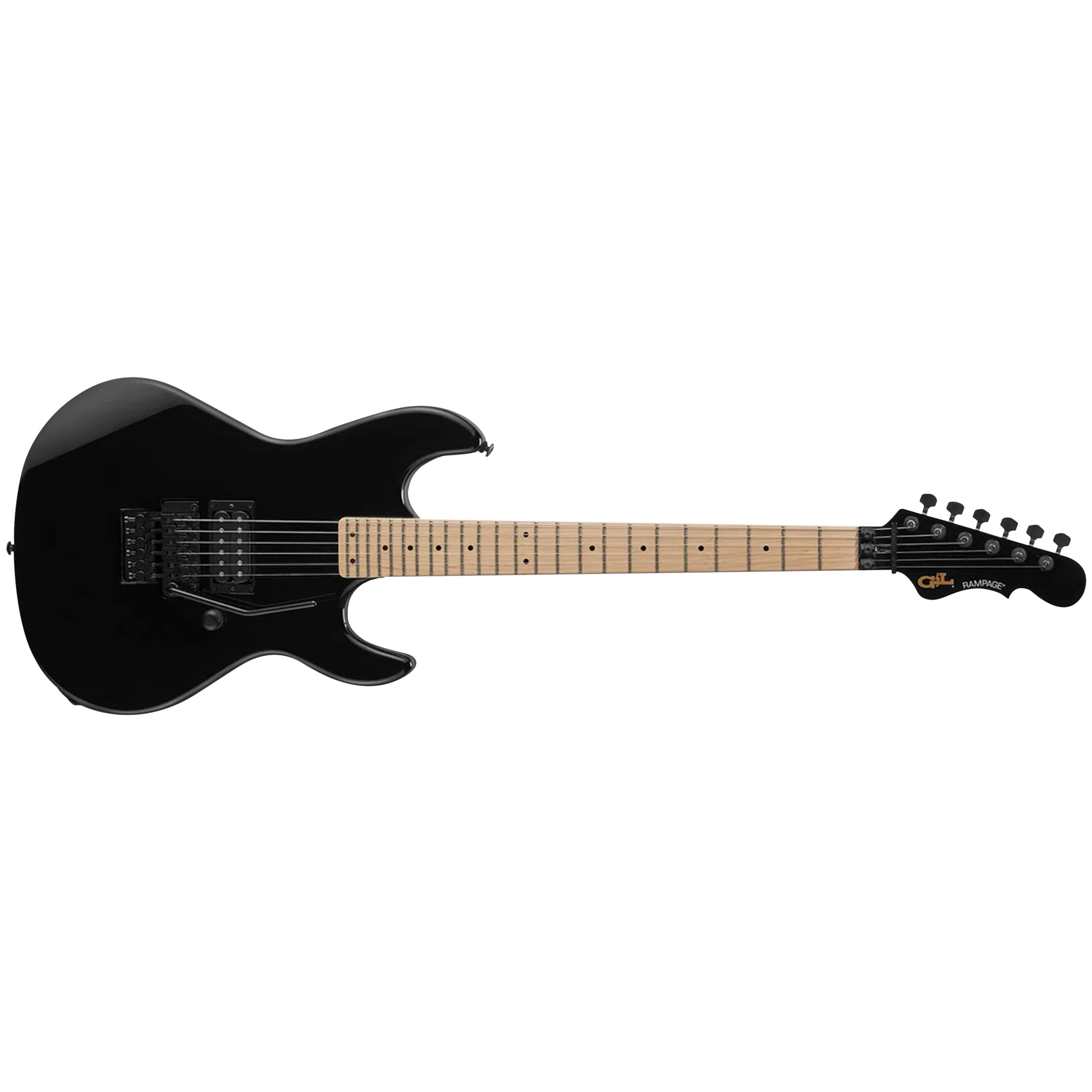 G&L Fullerton Deluxe Rampage 24 Jet Black Touche Érable - Guitare forme ...