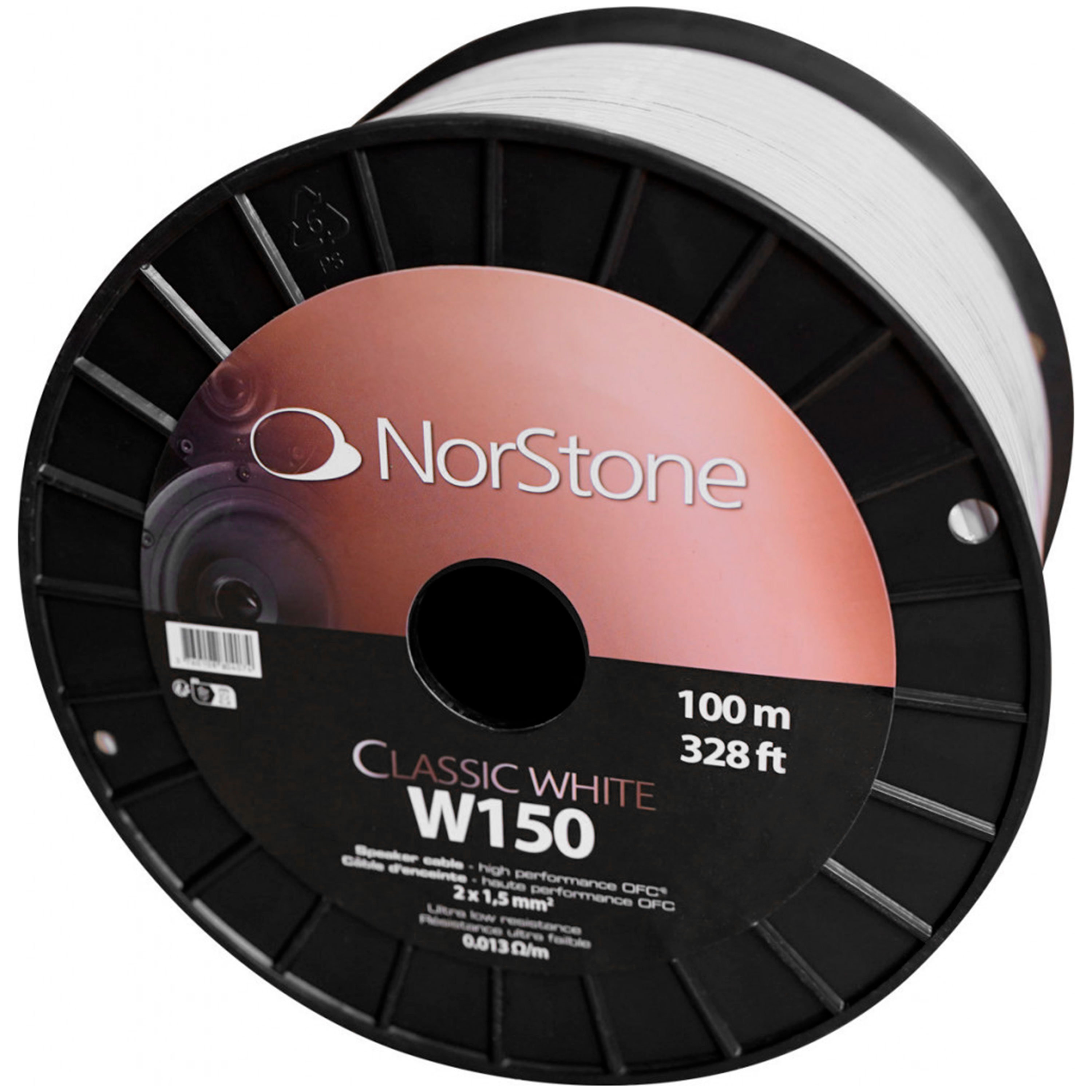 NorStone Bobine de câble speaker blanc 2 x 1.5 mm² (100 m) - Câble HP ...