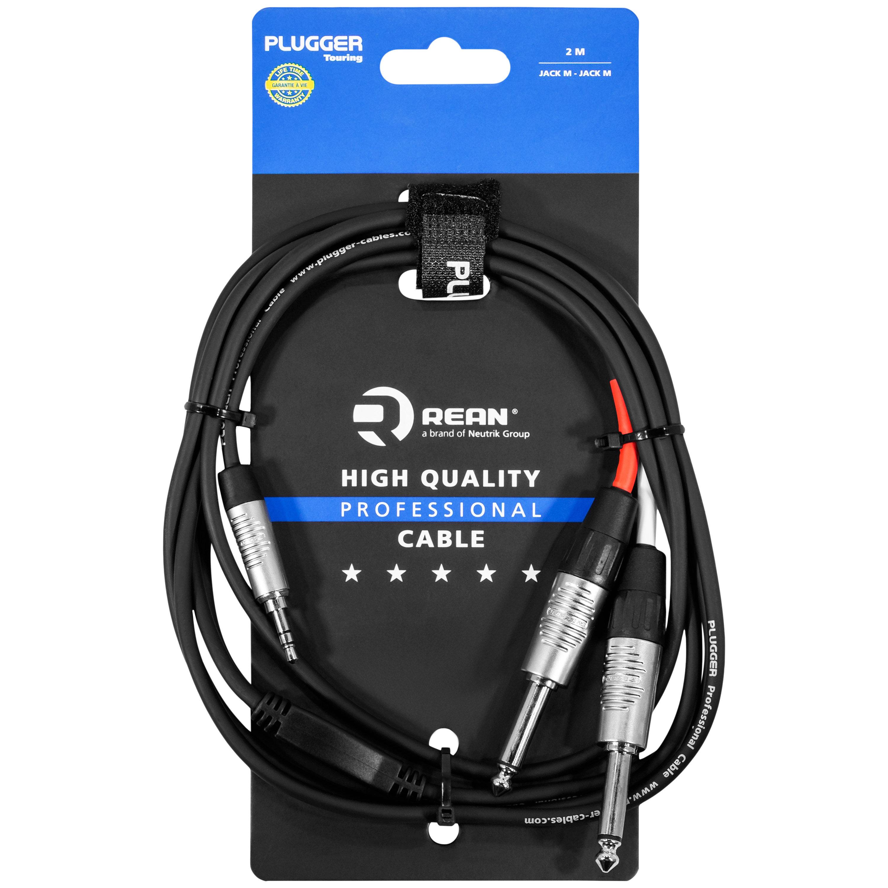Plugger Câble Y mini-Jack mâle stéréo - Jack mâle mono 2m Touring ...